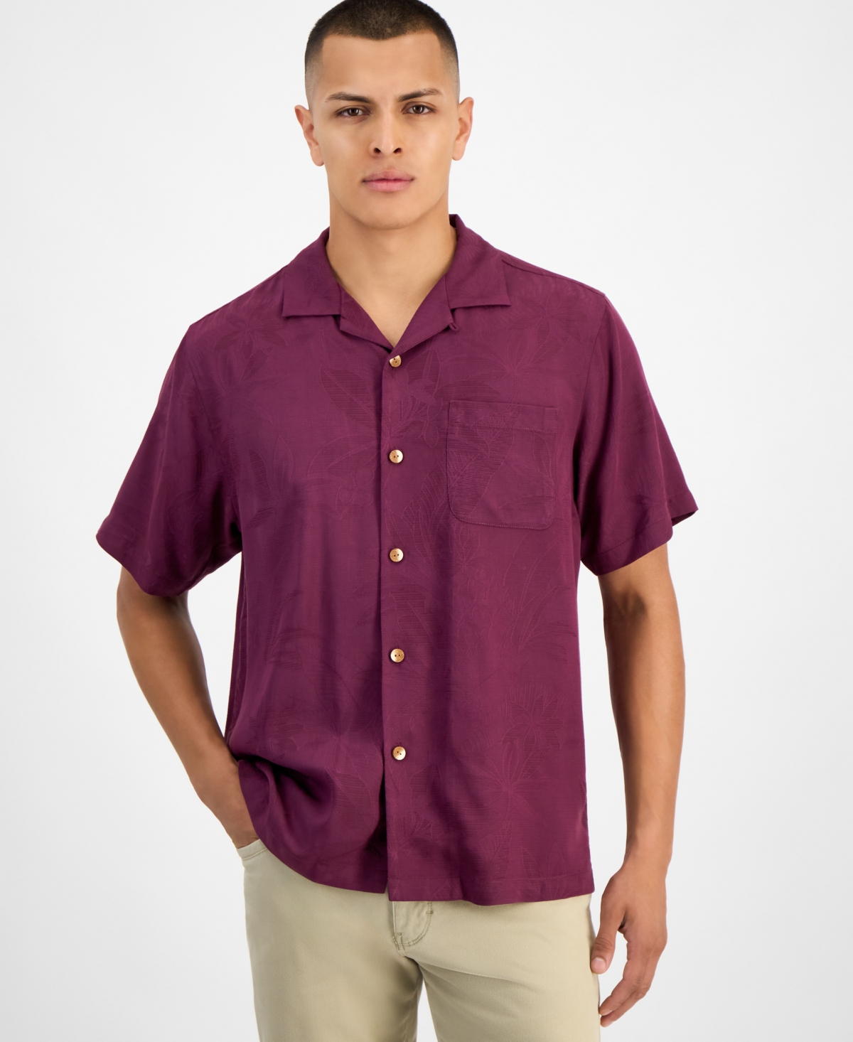 Click here for Tommy Bahama Mens Coastal Short-Sleeve Button-Fron... prices