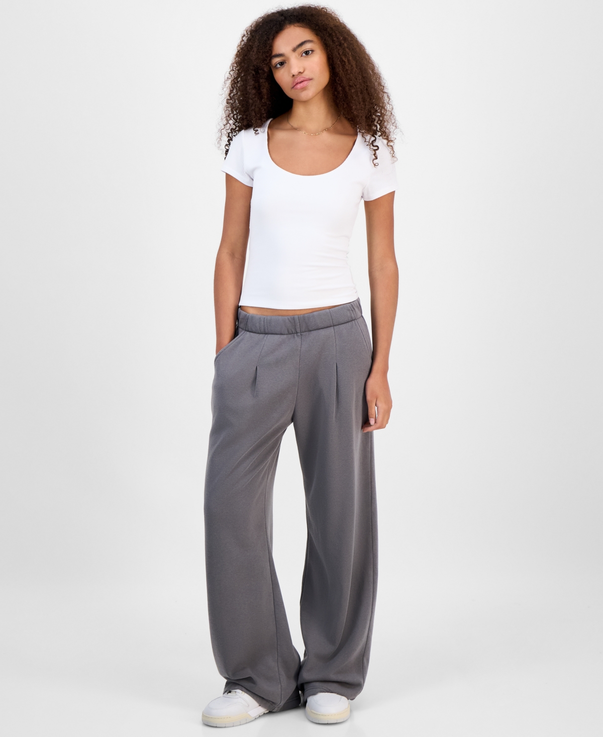 Click here for Hippie Rose Juniors Mid-Rise Pleat-Front Trouser F... prices