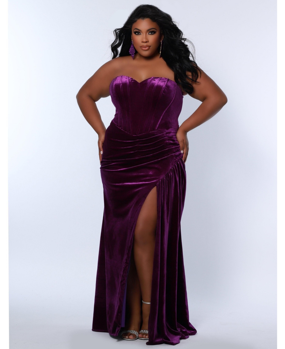 Click here for Sydneys Closet Womens Velvet Strapless Sweetheart... prices