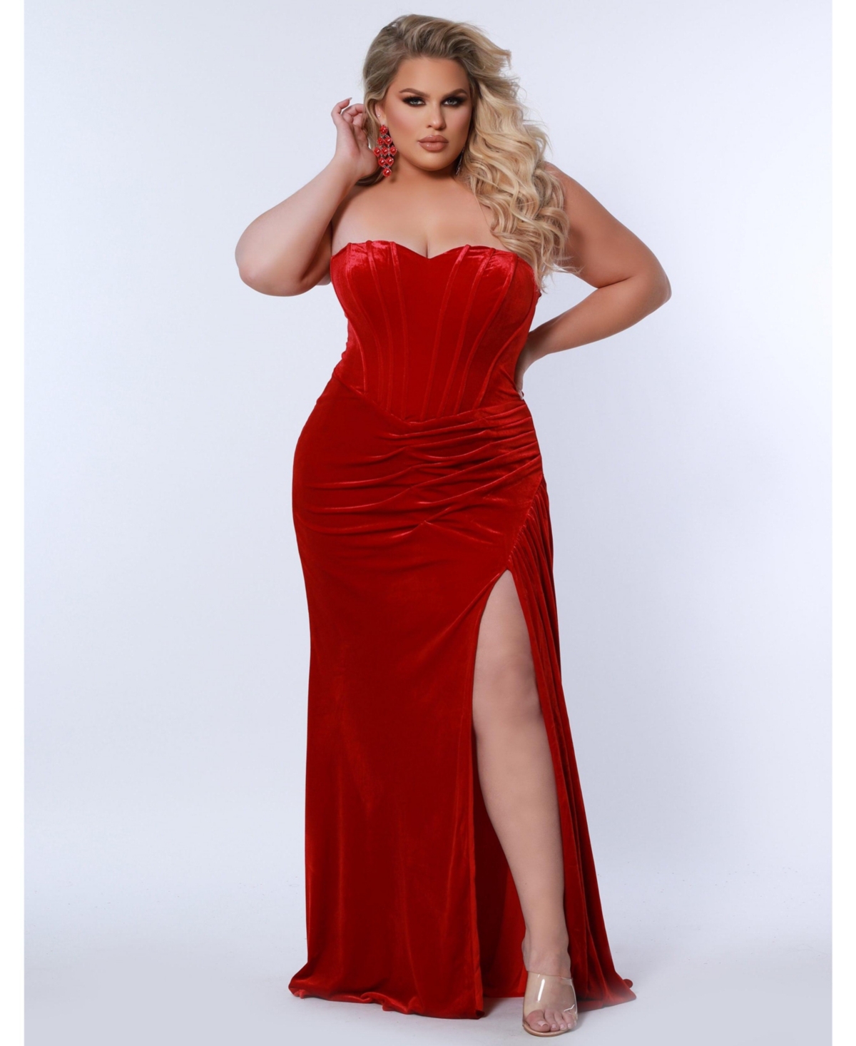 Click here for Sydneys Closet Womens Velvet Strapless Sweetheart... prices