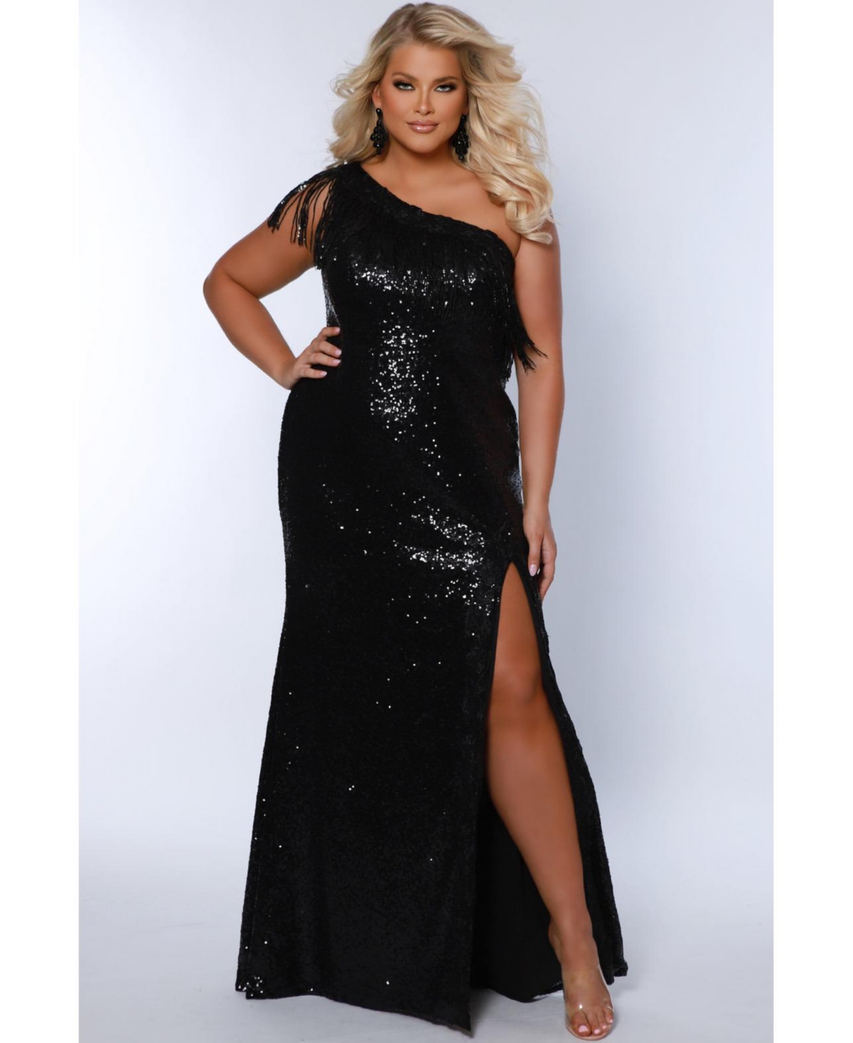 Click here for Sydneys Closet Womens Long Fitted Sequin Off Shoul... prices