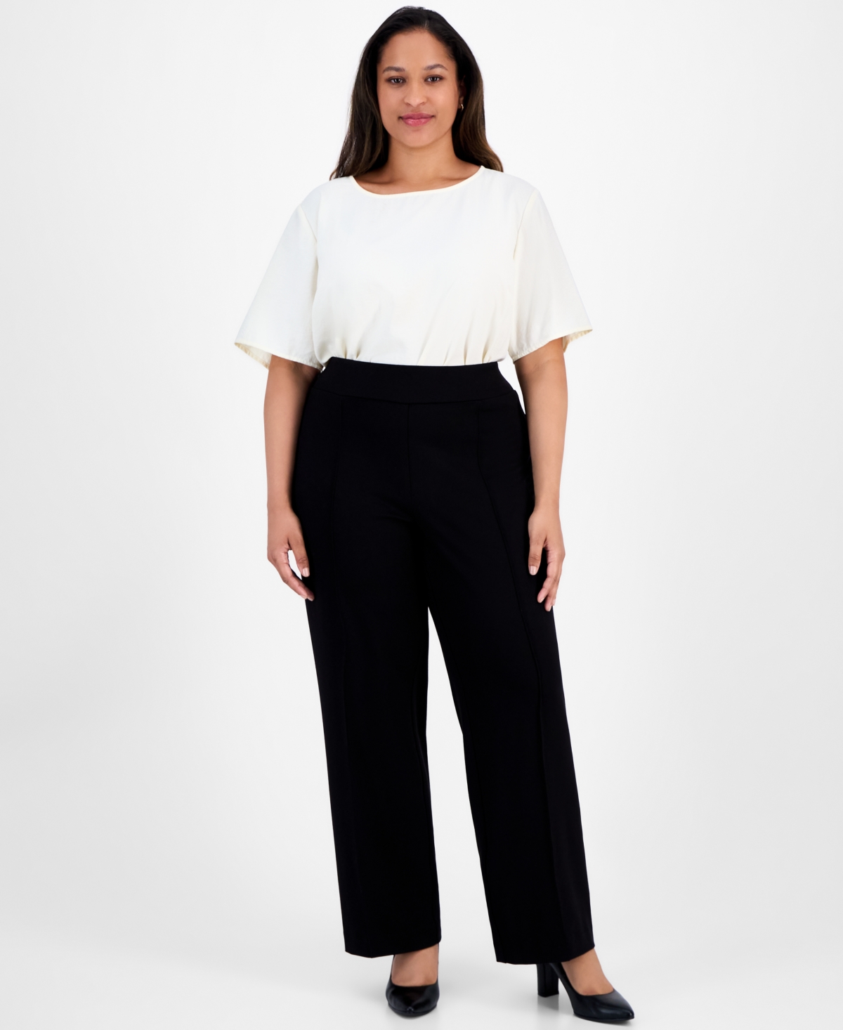 Click here for Jones New York Plus Size High-Rise Wide-Leg Pants... prices