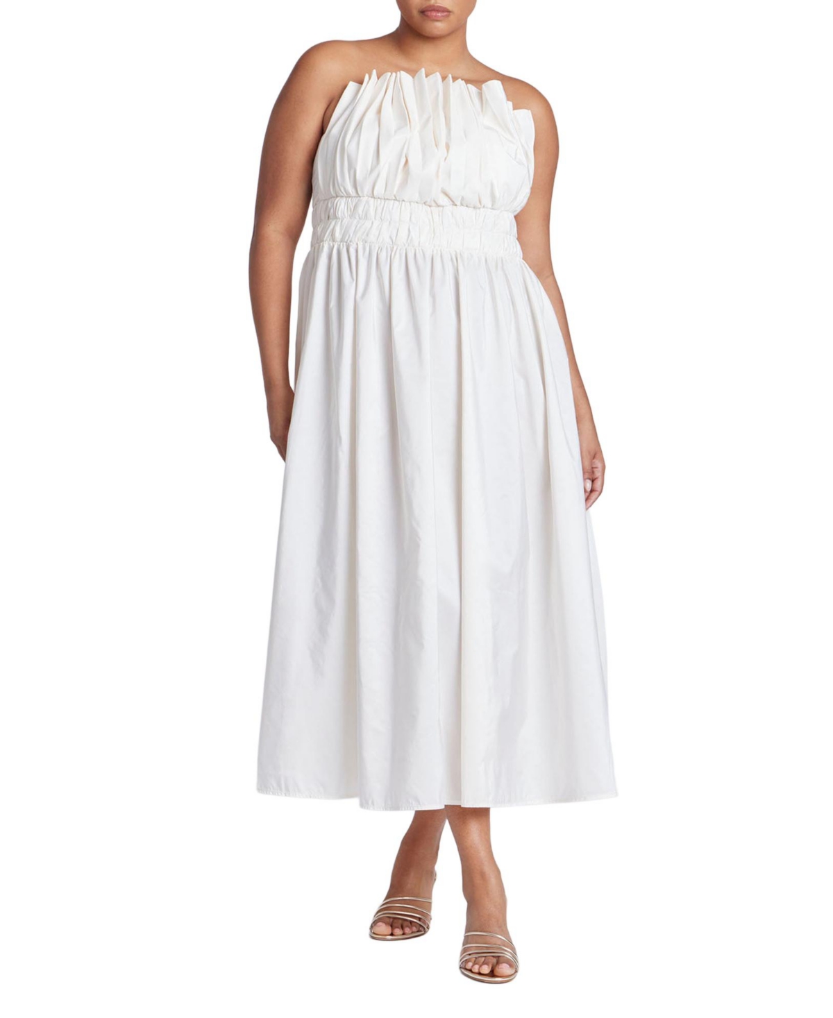 Click here for Eloquii Womens Plus Size Pleated Ruffle Neckline M... prices