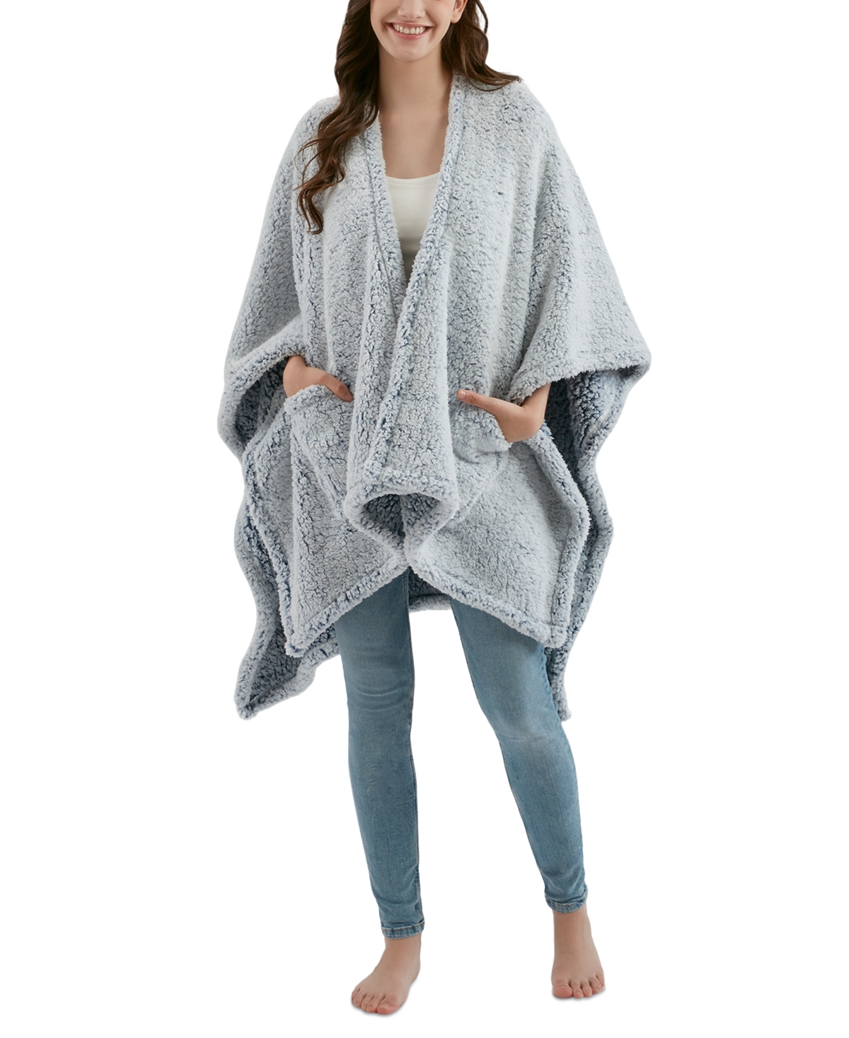 Click here for Premier Comfort Cozy Sherpa Wrap  50 x 60 - Navy S... prices