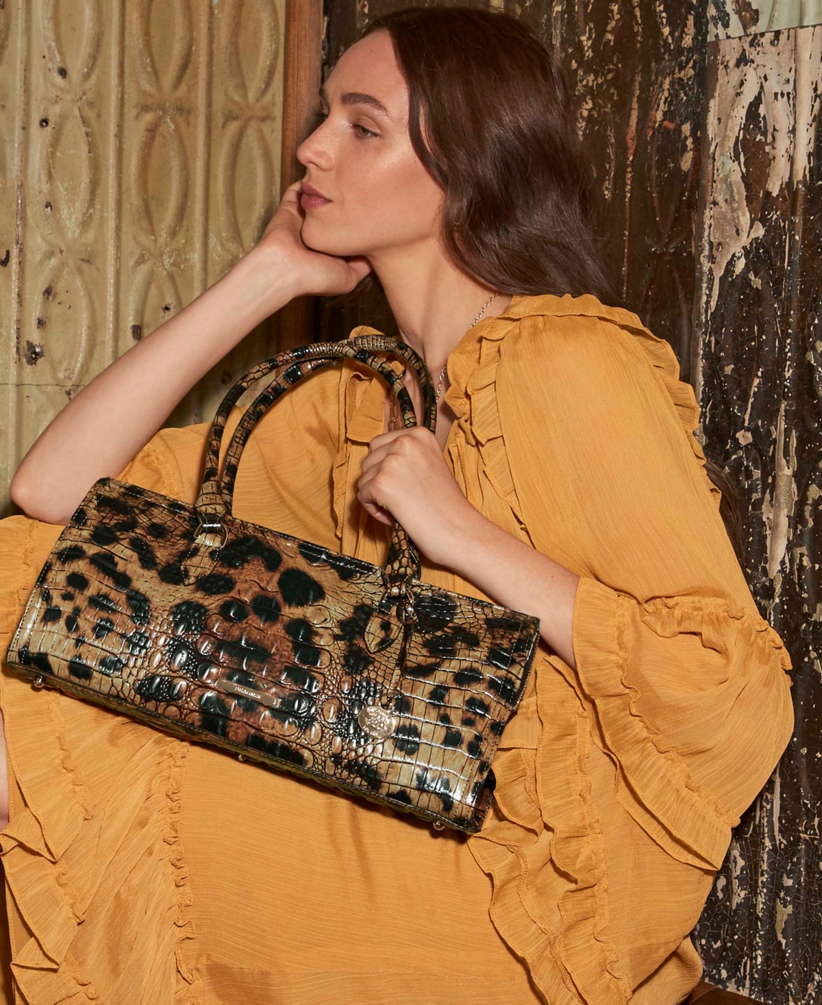Click here for Brahmin Sophia Large Melbourne Satchel Bag - Golde... prices
