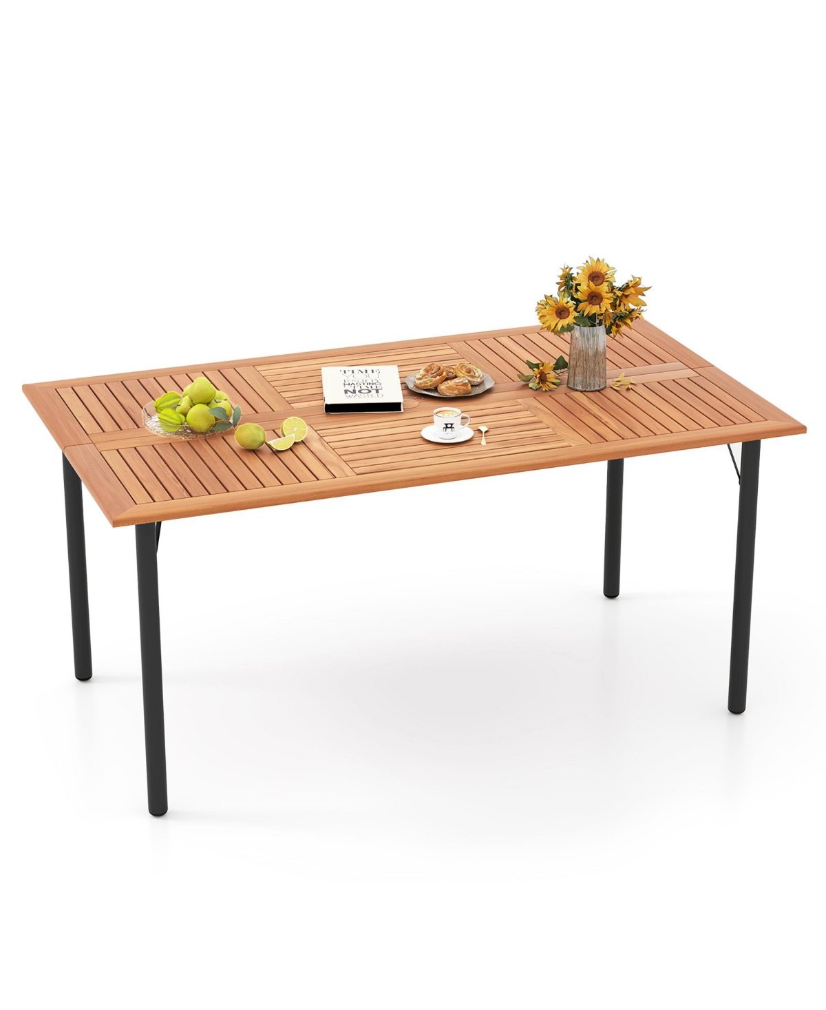 Click here for Gymax Rectangular Acacia Wood Dining Table w/ 1.9... prices