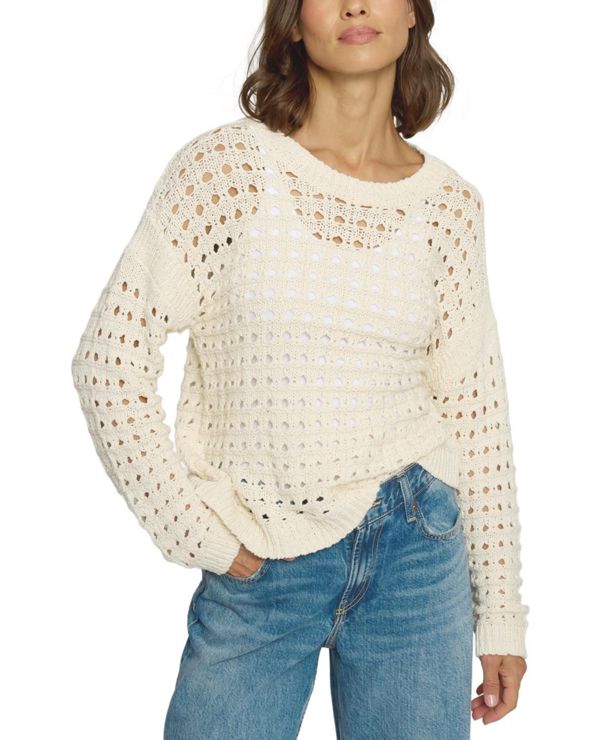 Click here for Central Park West Womens Open Stitch Boatneck Top... prices