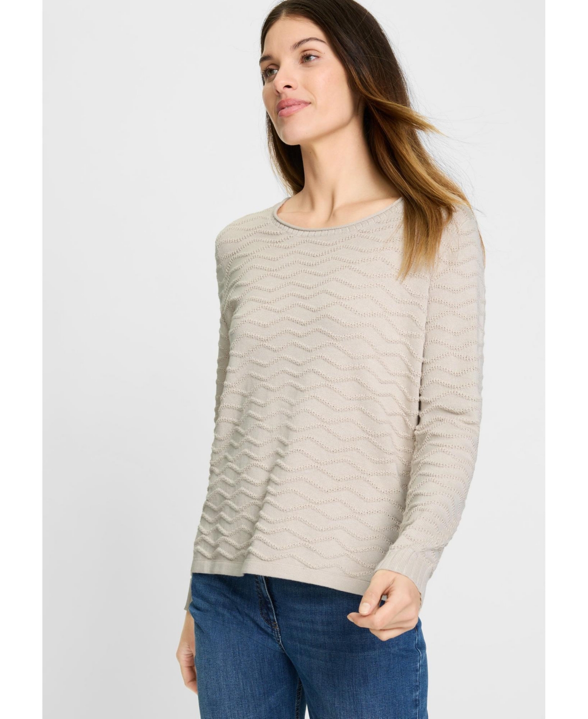 Click here for Olsen Womens Novelty Stitch Pullover - Caffe latte... prices