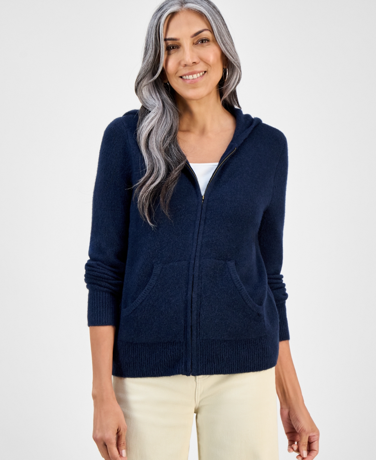 Click here for Style & Co Luxsoft Full-Zip Long-Sleeve Hoodie Swe... prices