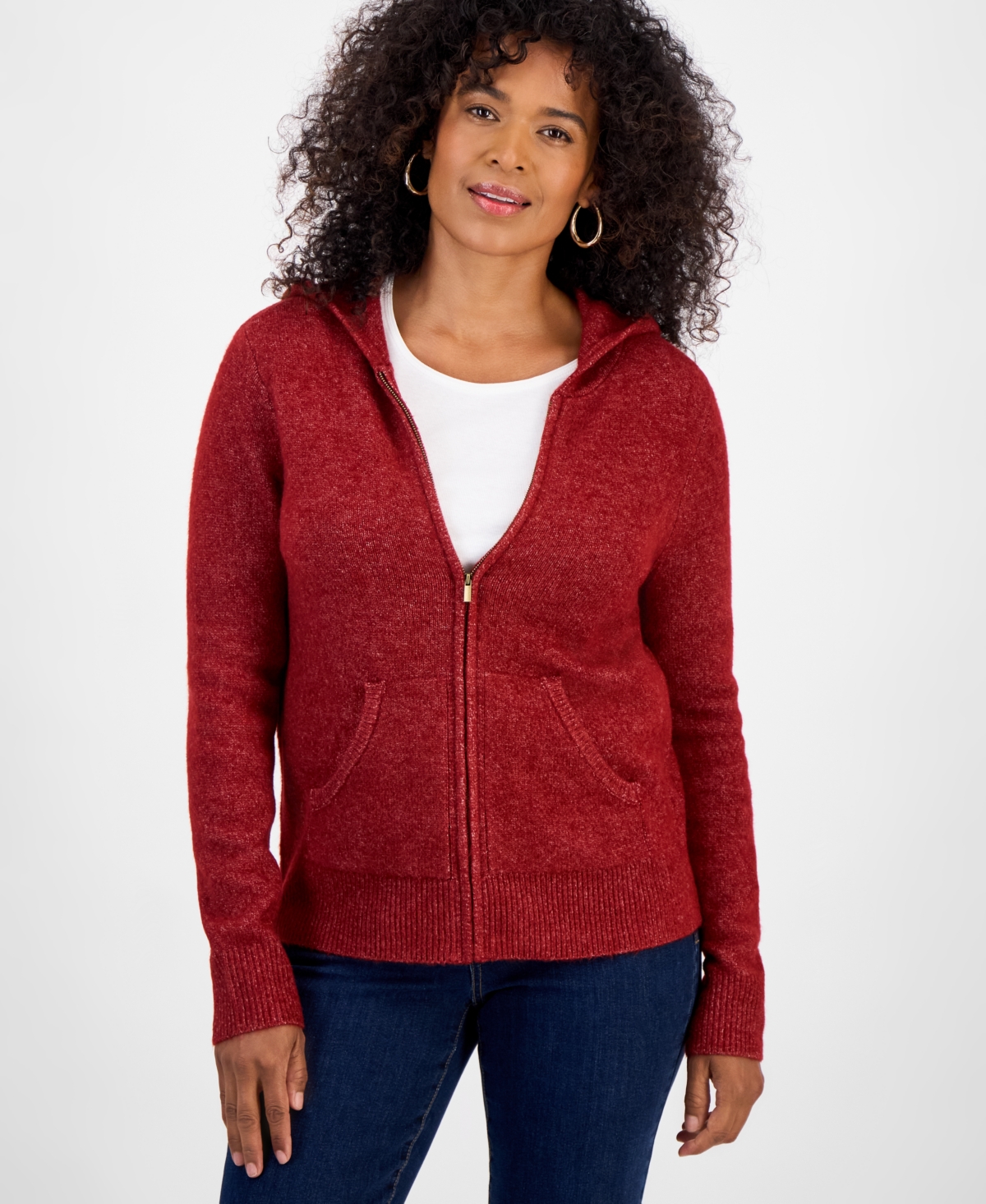 Click here for Style & Co Luxsoft Full-Zip Long-Sleeve Hoodie Swe... prices