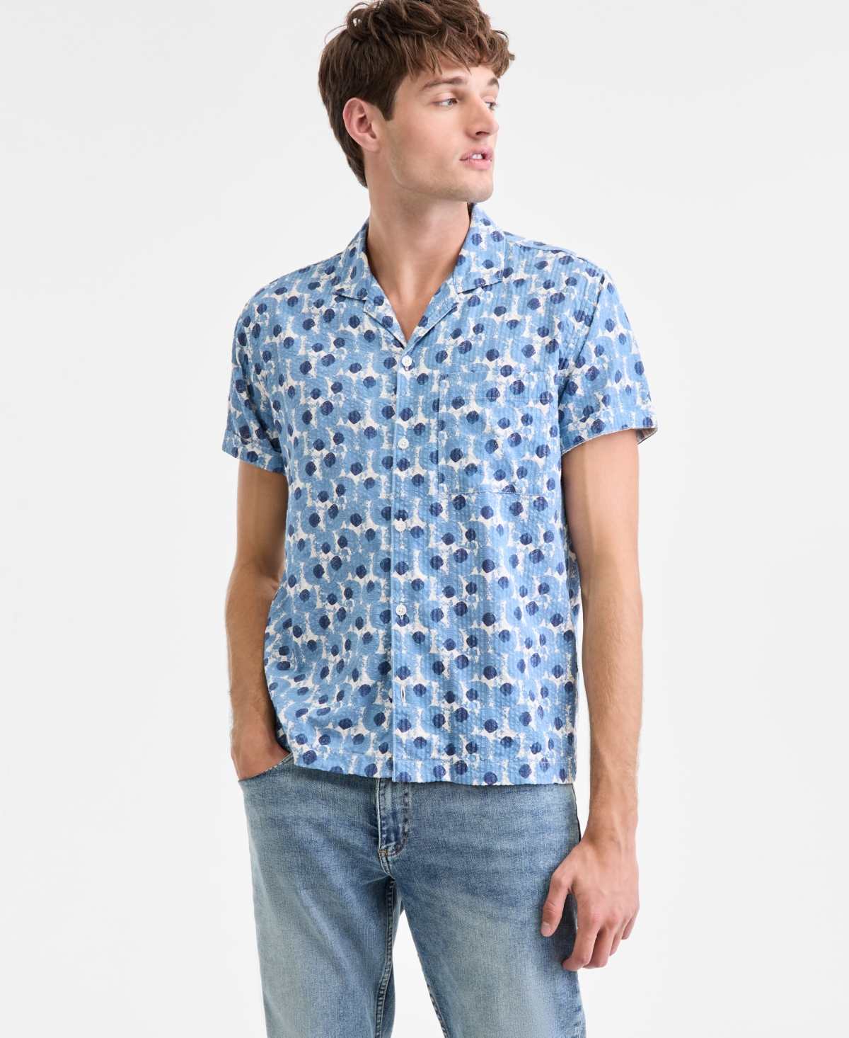 Click here for Sun + Stone Mens Sisler Short-Sleeve Camp Shirt  M... prices