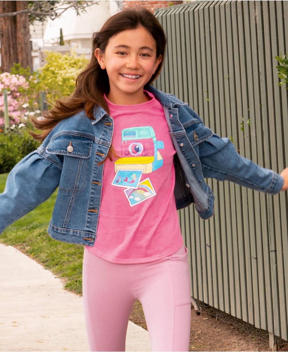 Click here for Lands End Girls Long Sleeve Graphic Tee - Hot pink... prices