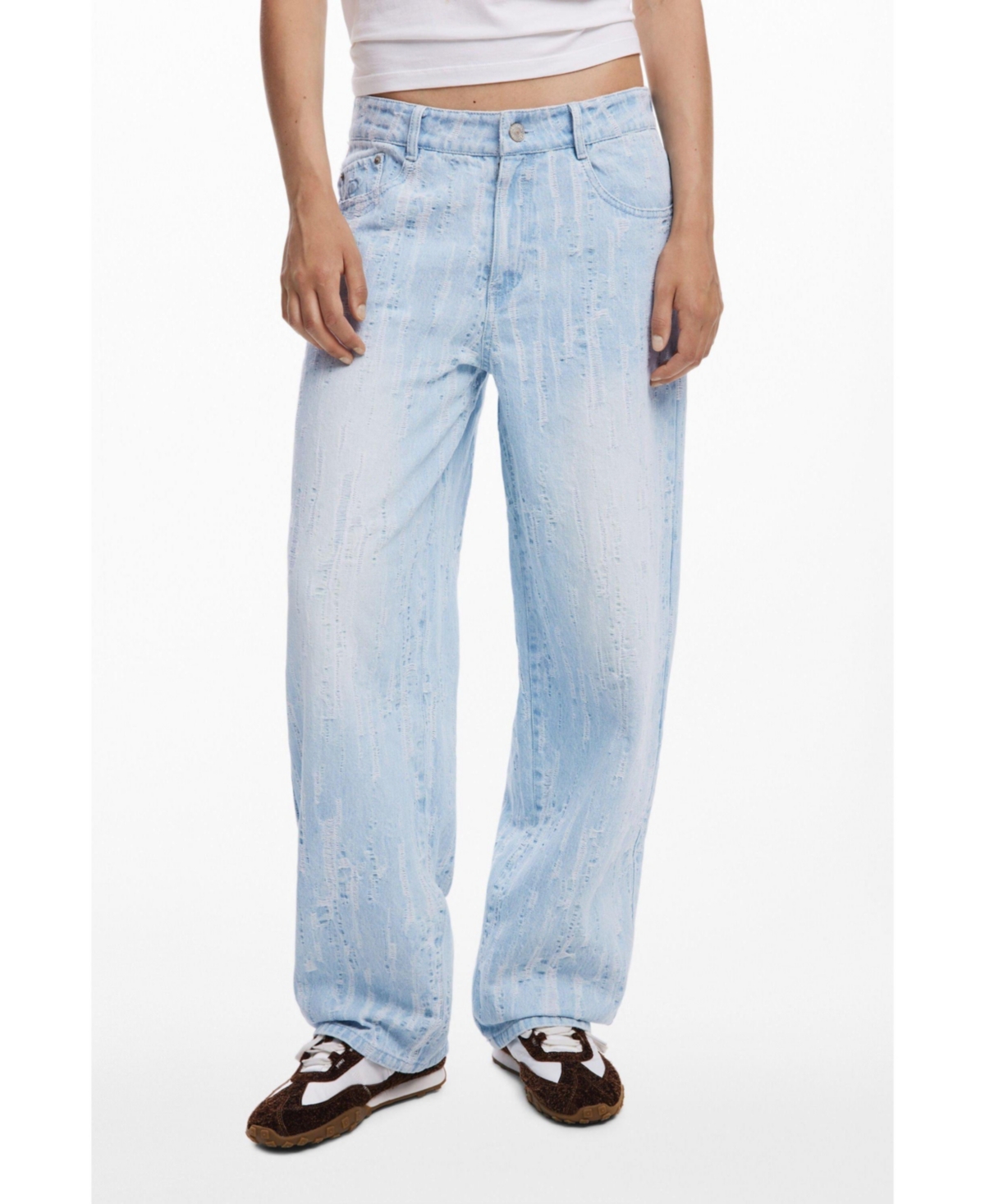 Click here for Desigual Womens Ripped effect jeans - Light blue prices