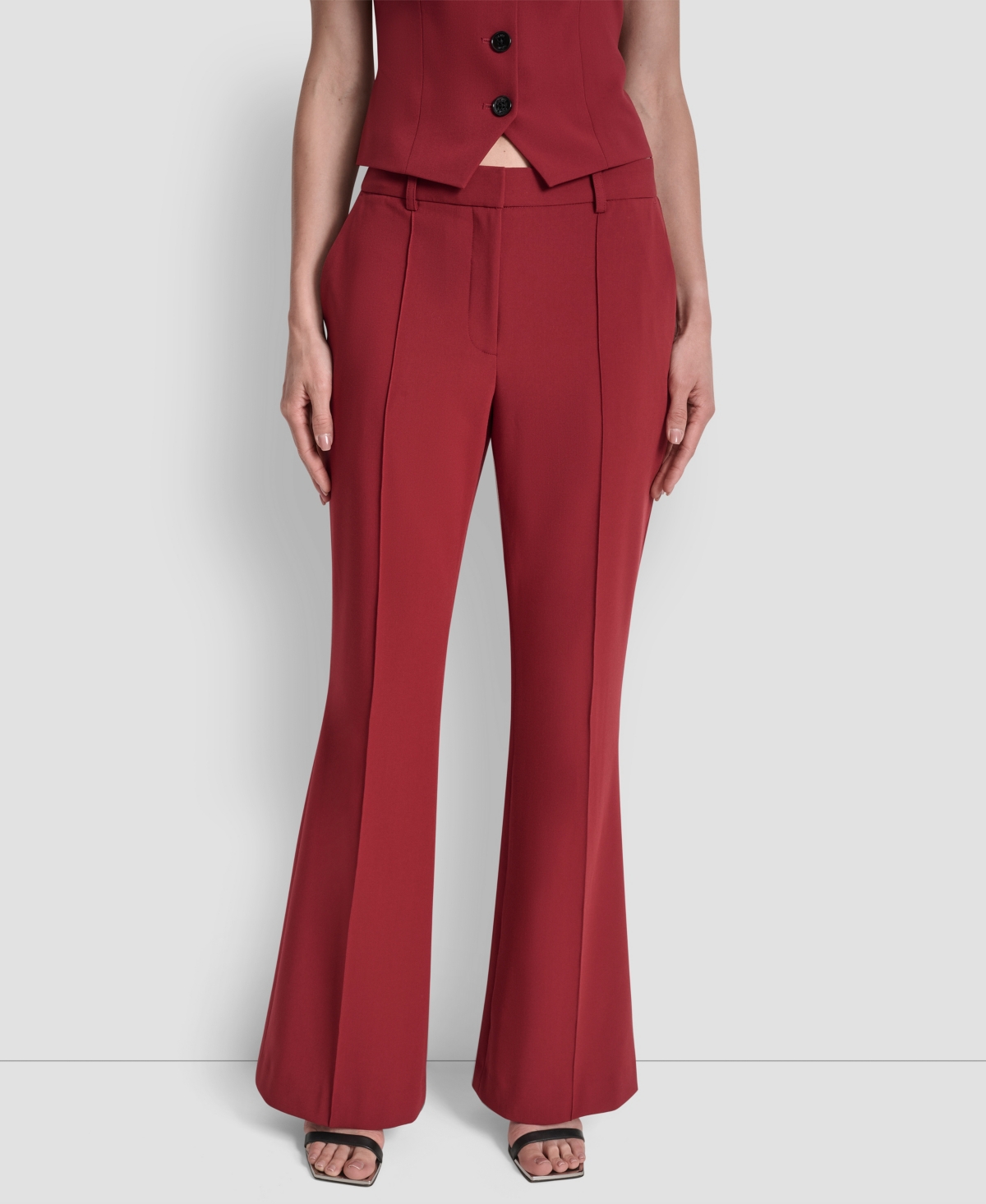 Click here for Dkny Womens Pintuck Fit and Flare Trousers - Merlo... prices