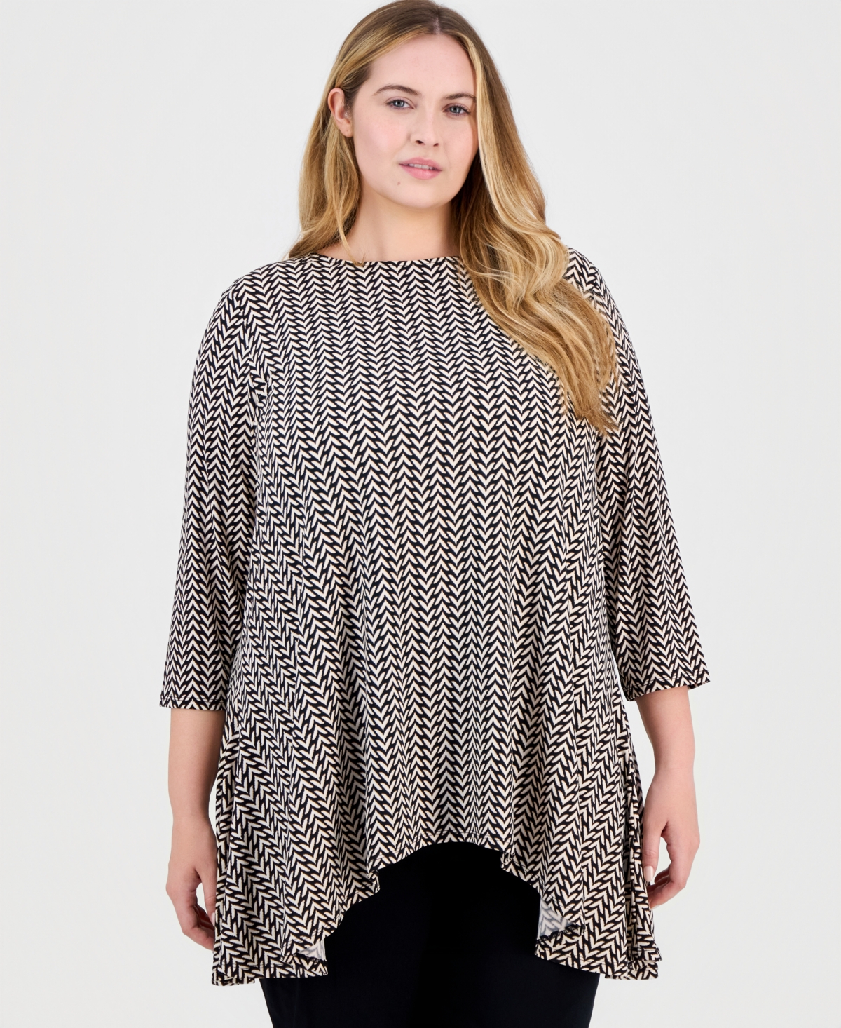 Click here for Jm Collection Plus Size Chevron-Print Handkerchief... prices