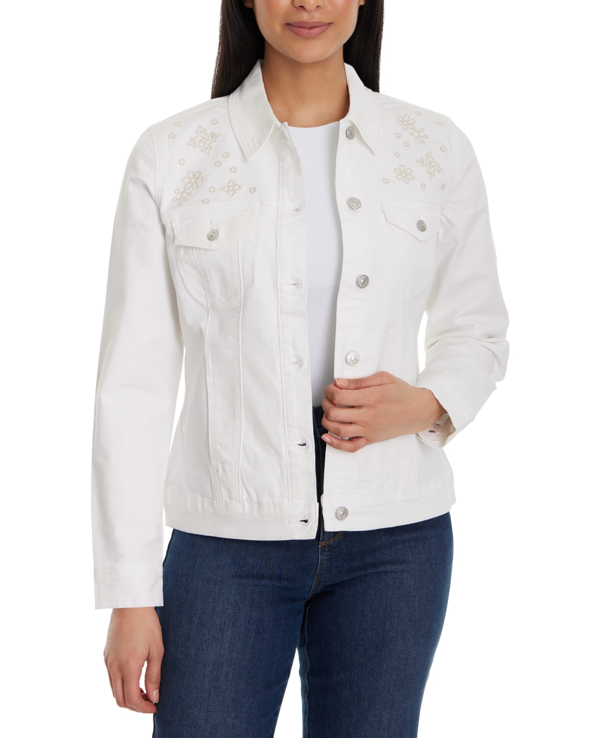 Click here for Gloria Vanderbilt Petite Amanda Denim Trucker Jack... prices