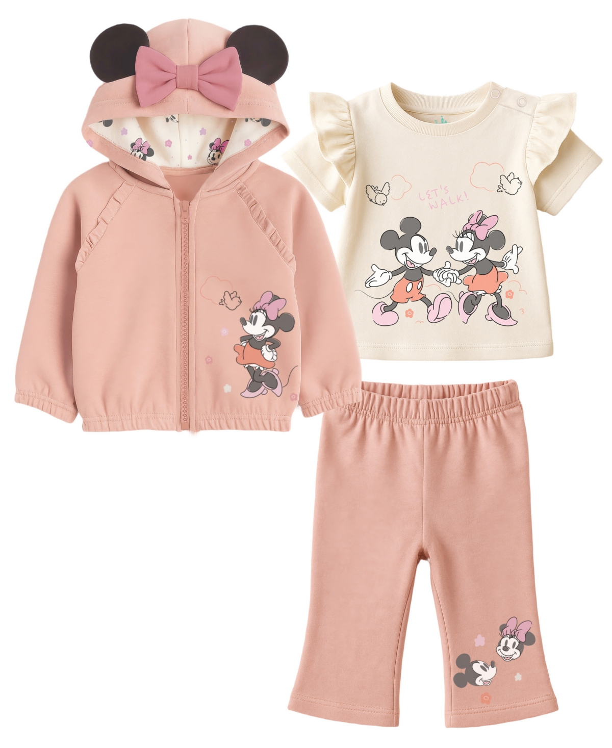 Click here for Disney Baby Girls 3-Piece Minnie Mouse Hoodie  Lon... prices