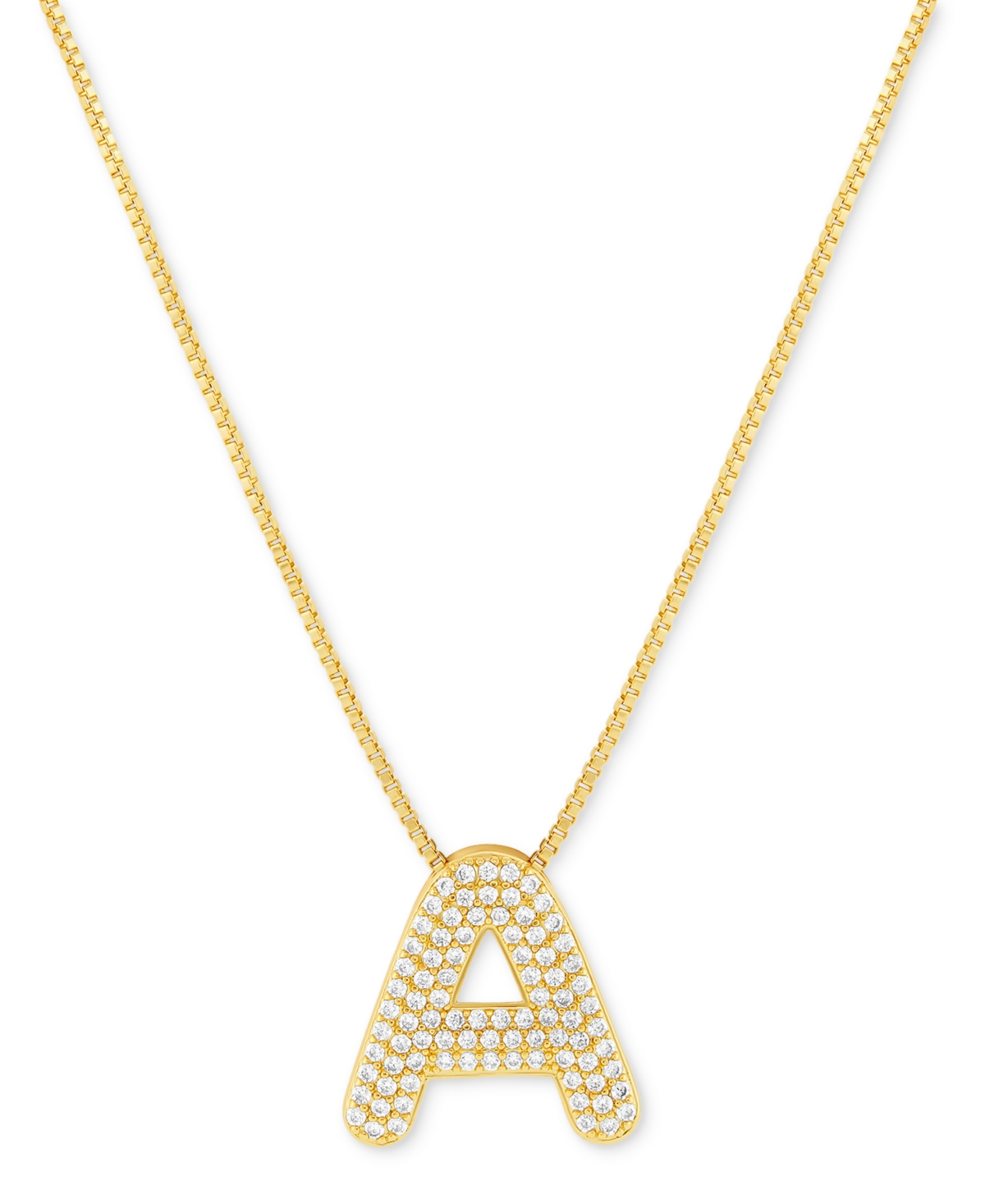 Click here for Cubic Zirconia Bubbly Initial A 18 Pendant Necklac... prices