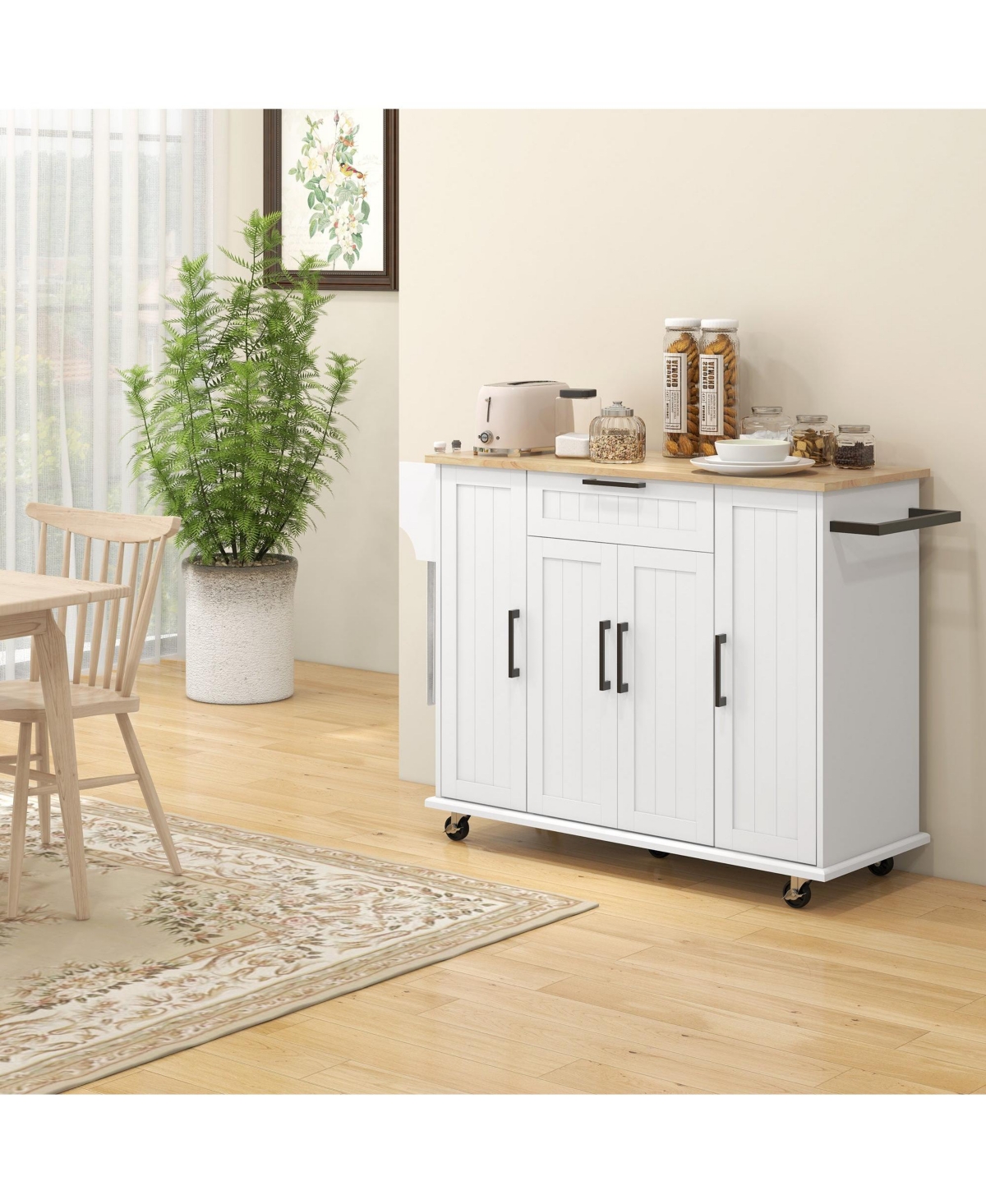 Click here for Halifax North America White Kitchen Island with Wo... prices