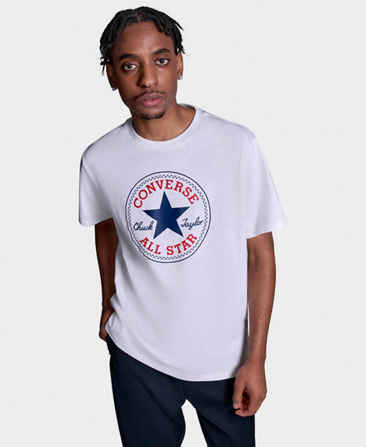 Click here for Converse Mens Standard Fit Patch T-Shirt - White prices