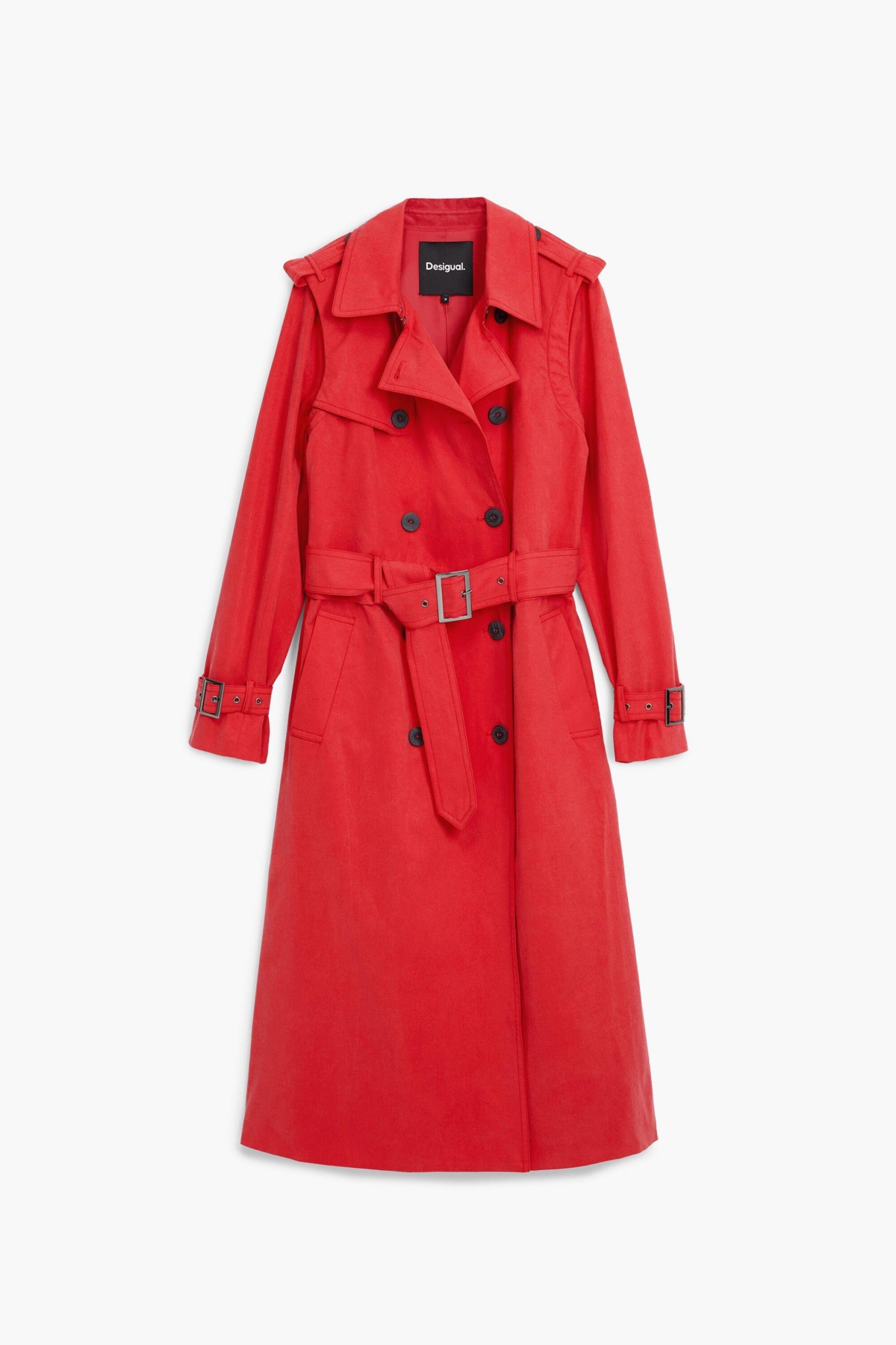 Click here for Desigual Womens Detachable trench coat - Orange re... prices