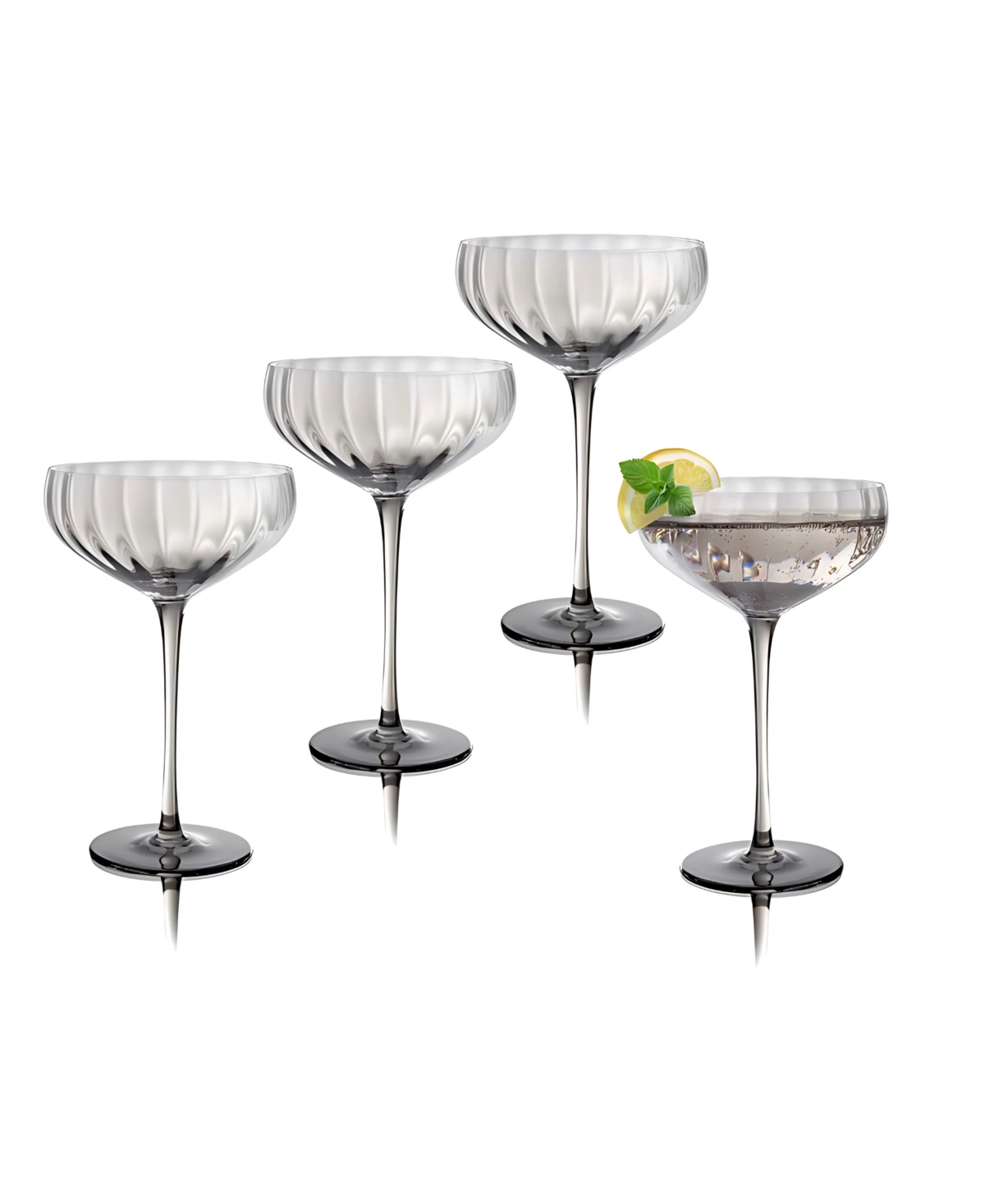 Click here for Qualia Glass Modern Coupe Glasses  Set of 4 - Gray prices