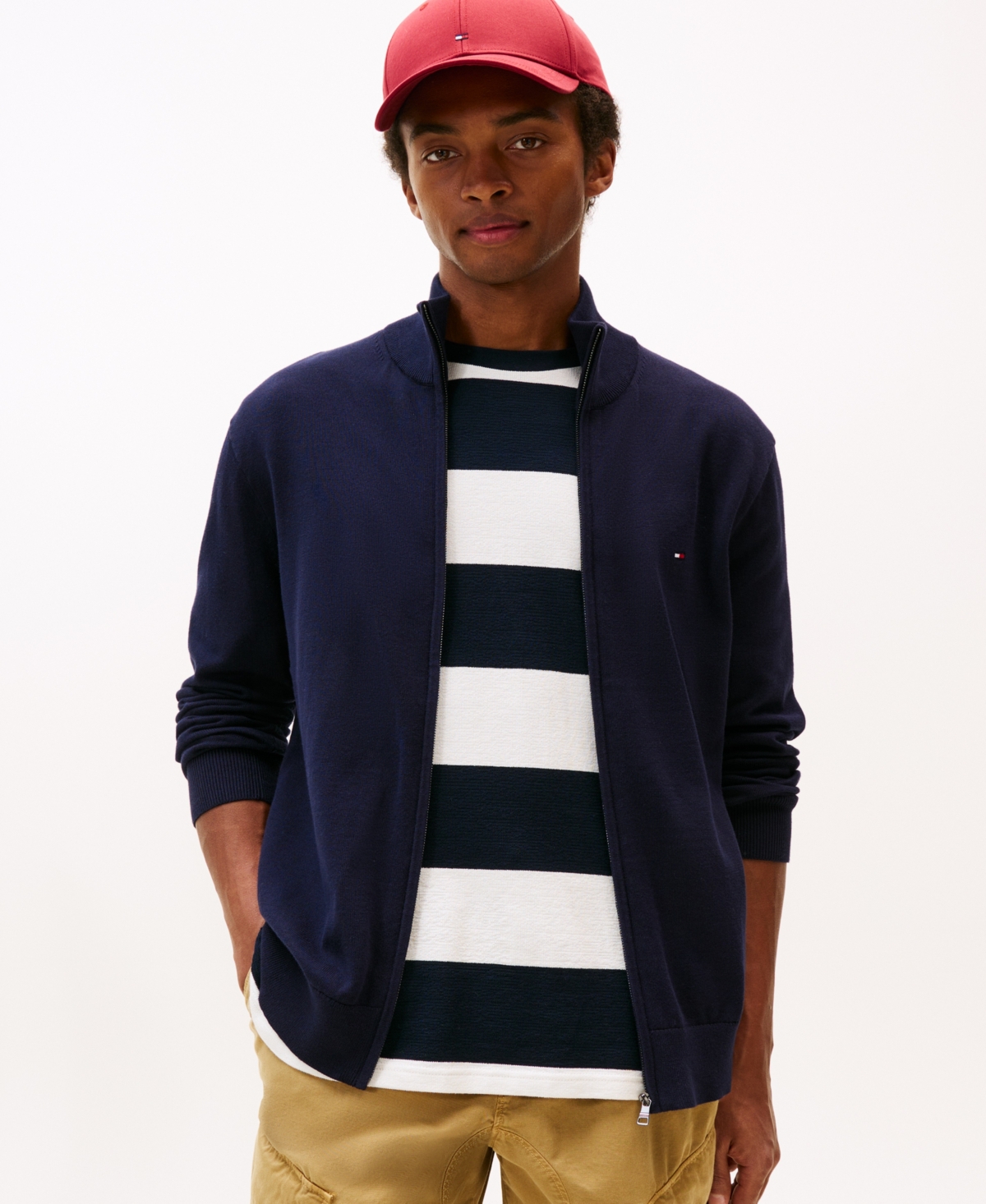 Click here for Tommy Hilfiger Mens Essential Zip-Thru Sweater - D... prices