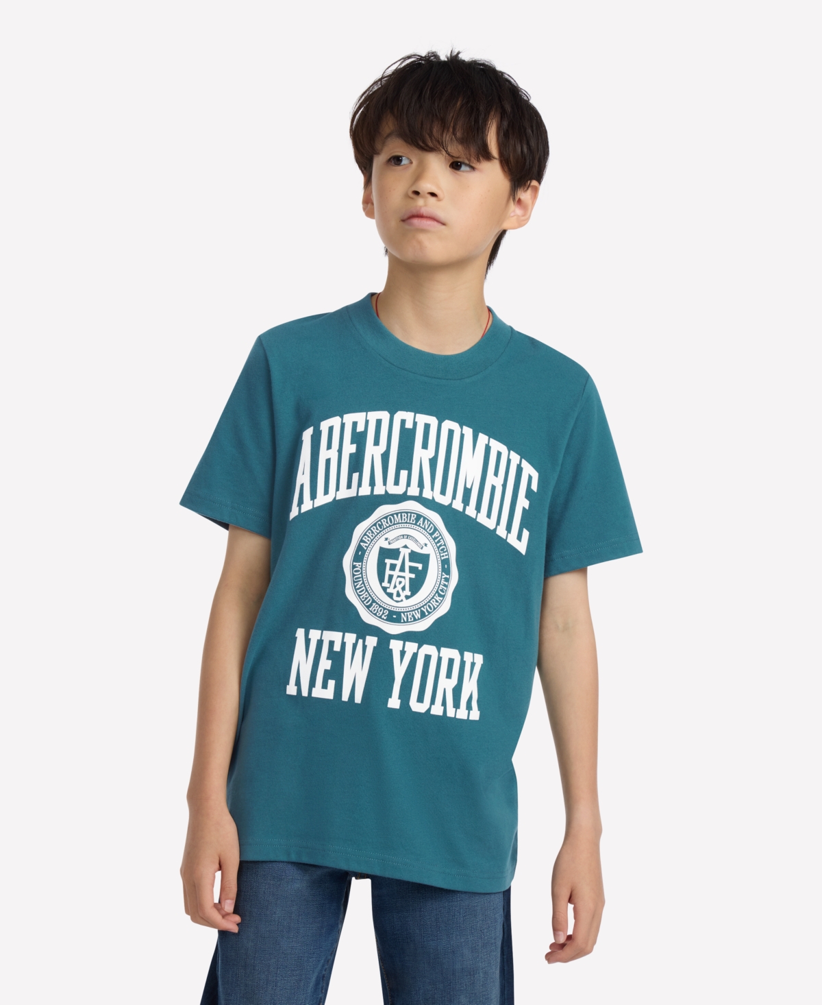 Click here for abercrombie kids Boys Collegiate T-Shirt - Mediter... prices