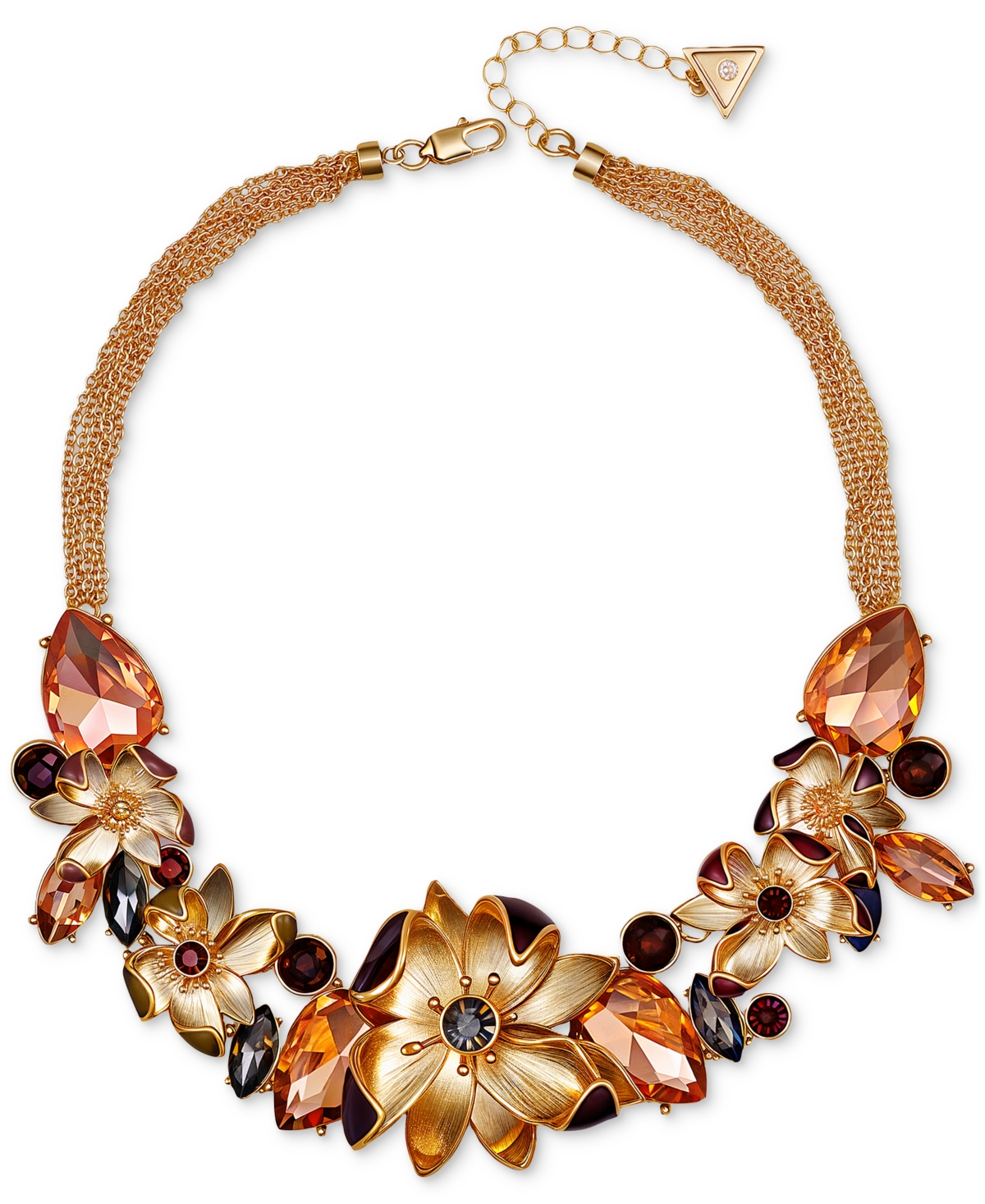 Click here for Guess Gold-Tone Floral Jewel Statement Necklace -... prices