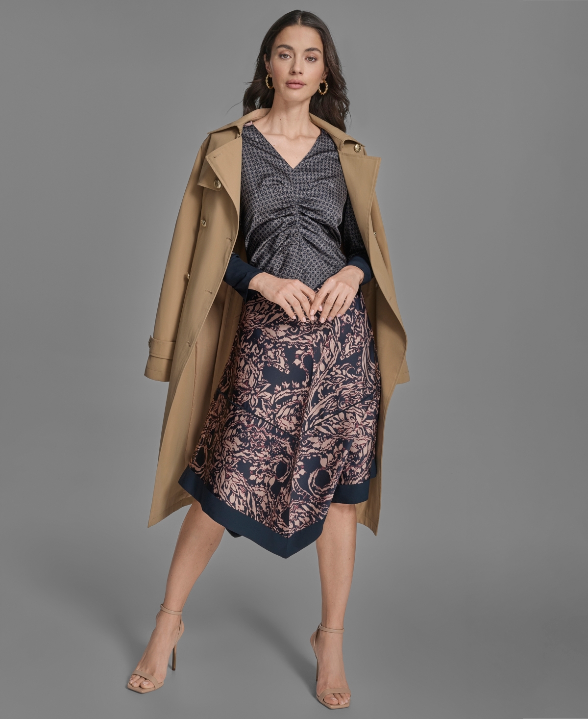 Click here for Bcbg Womens Double-Breasted Belted Trench Coat - B... prices