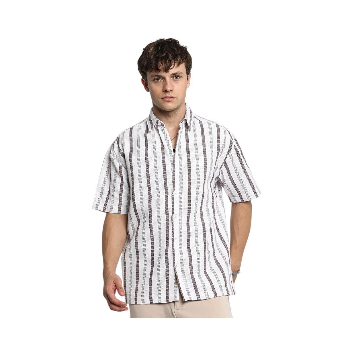 Click here for Campus Sutra Mens Ivory White & Burgundy Red Penci... prices