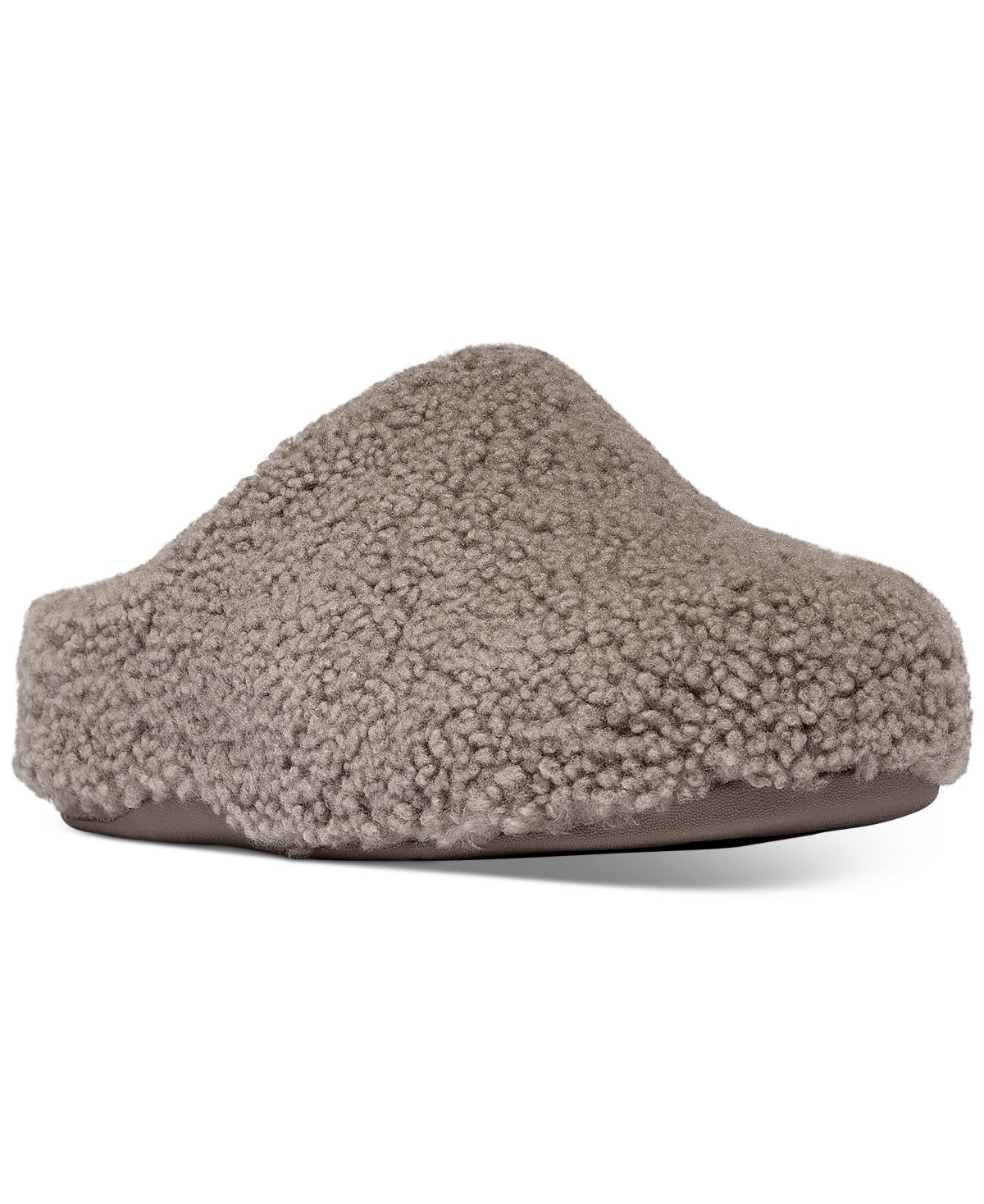 Click here for FitFlop Womens Shuv Curly-Shearling Clogs - Taupe prices