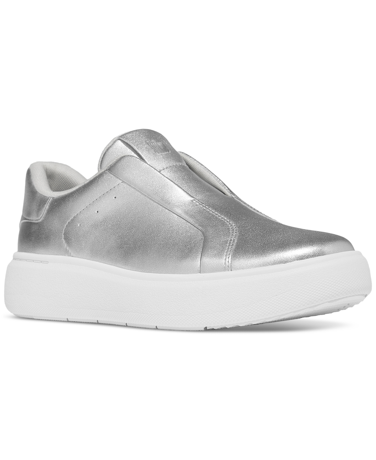 Click here for FitFlop Womens Rtg Leather Laceless Sneakers - Sil... prices
