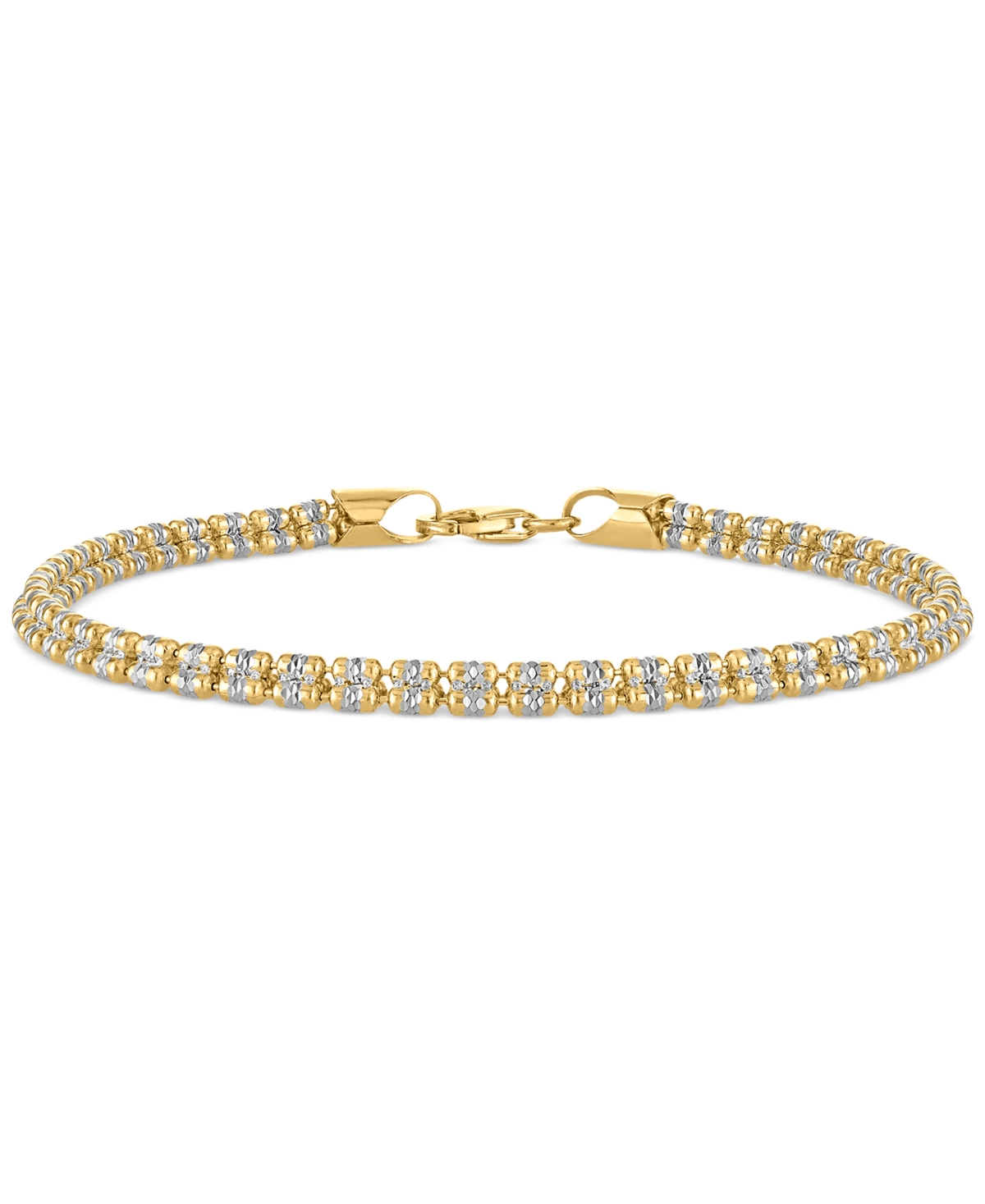 Click here for Mens Diamond-Cut Ice Chain Bracelet in 14k Gold Ov... prices