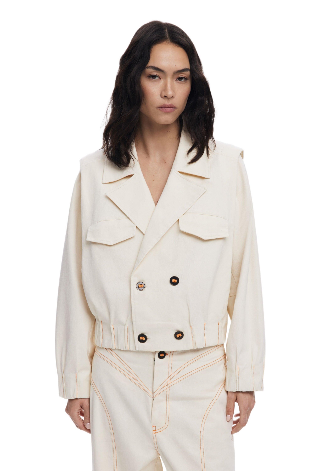 Click here for Desigual Womens Detachable trucker jacket - Off wh... prices