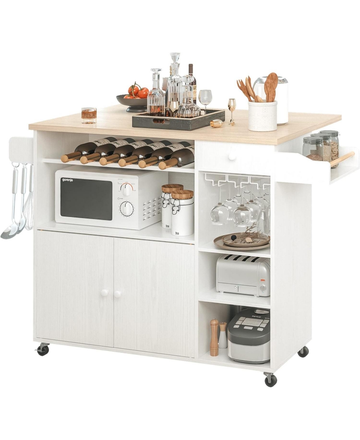 Click here for Rolling Kitchen Island Cart with Drop-Leaf and Win... prices