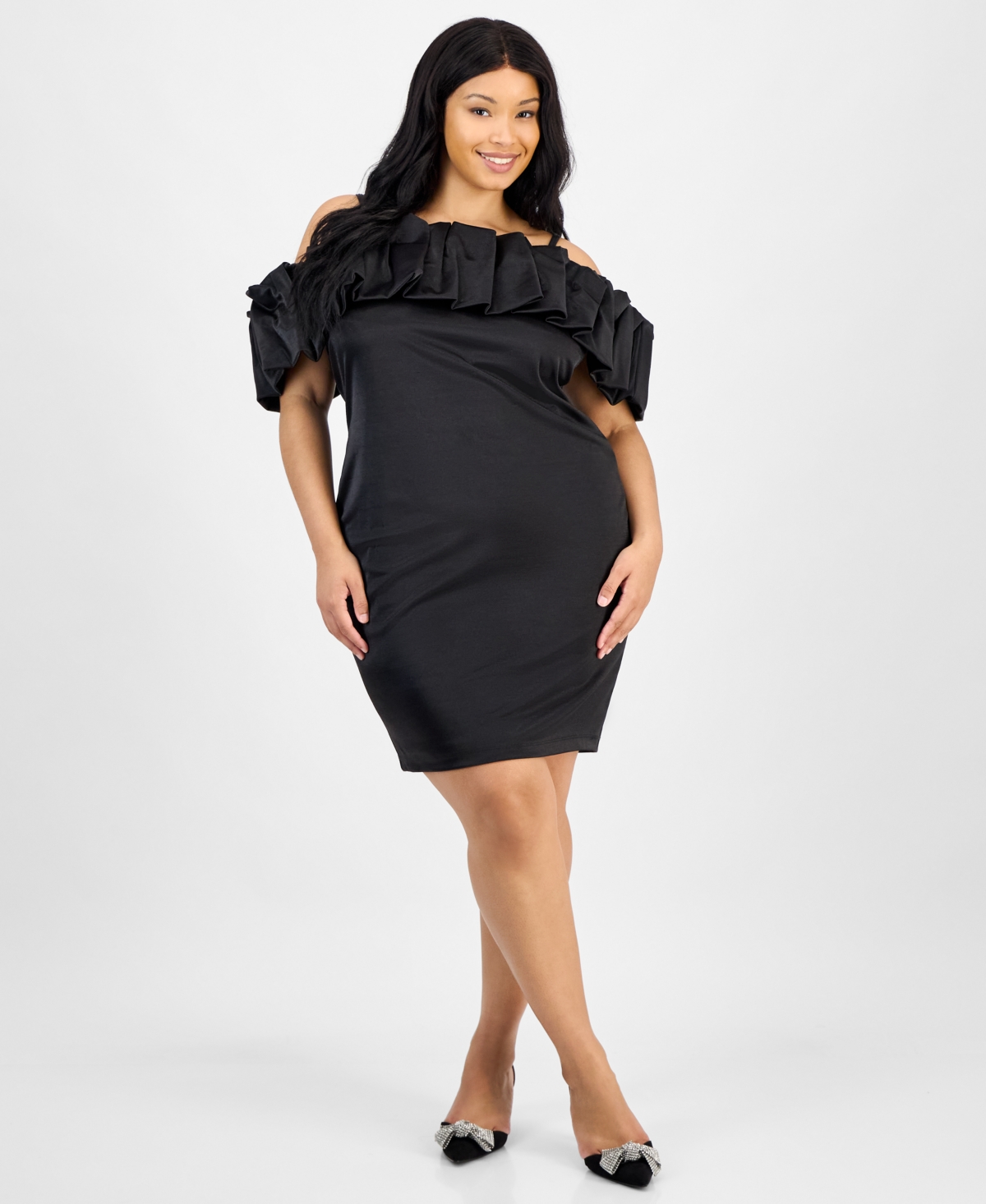 Click here for City Studios Trendy Plus Size Bubble-Trim Scuba Bo... prices