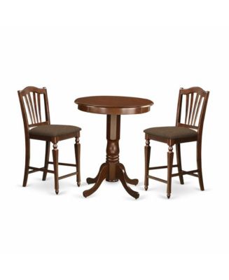 East West Furniture 3 Pc pub Table set - pub Table and 2 Kitchen Dining ...