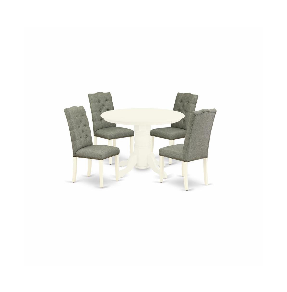 Click here for East West Furniture Dining Room Set Linen White -... prices