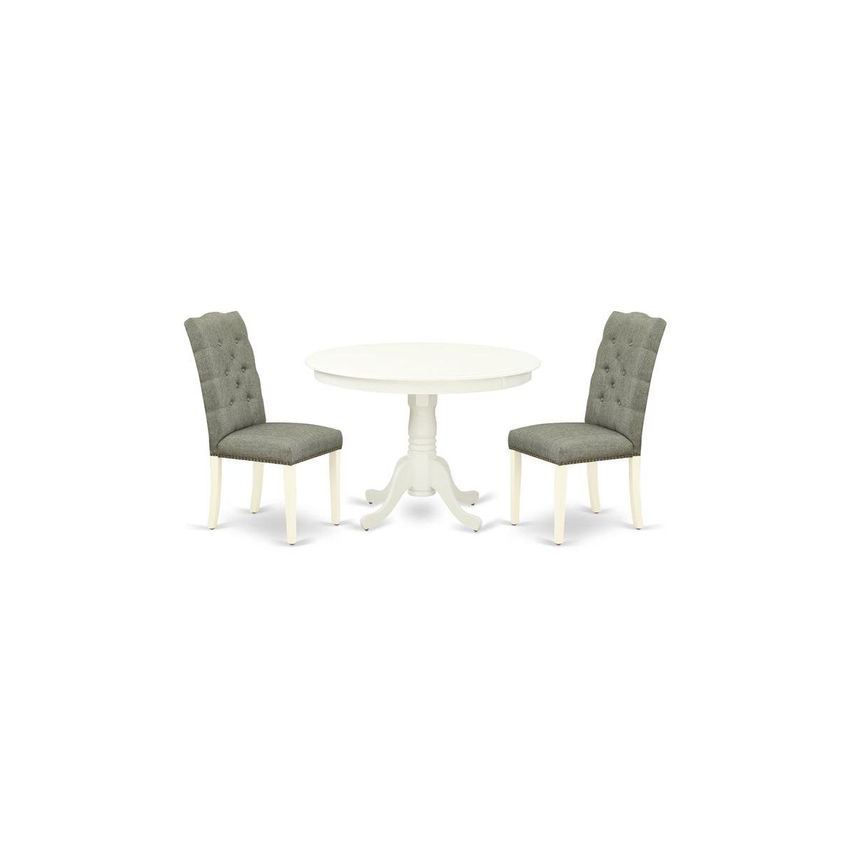 Click here for East West Furniture Dining Room Set Linen White -... prices