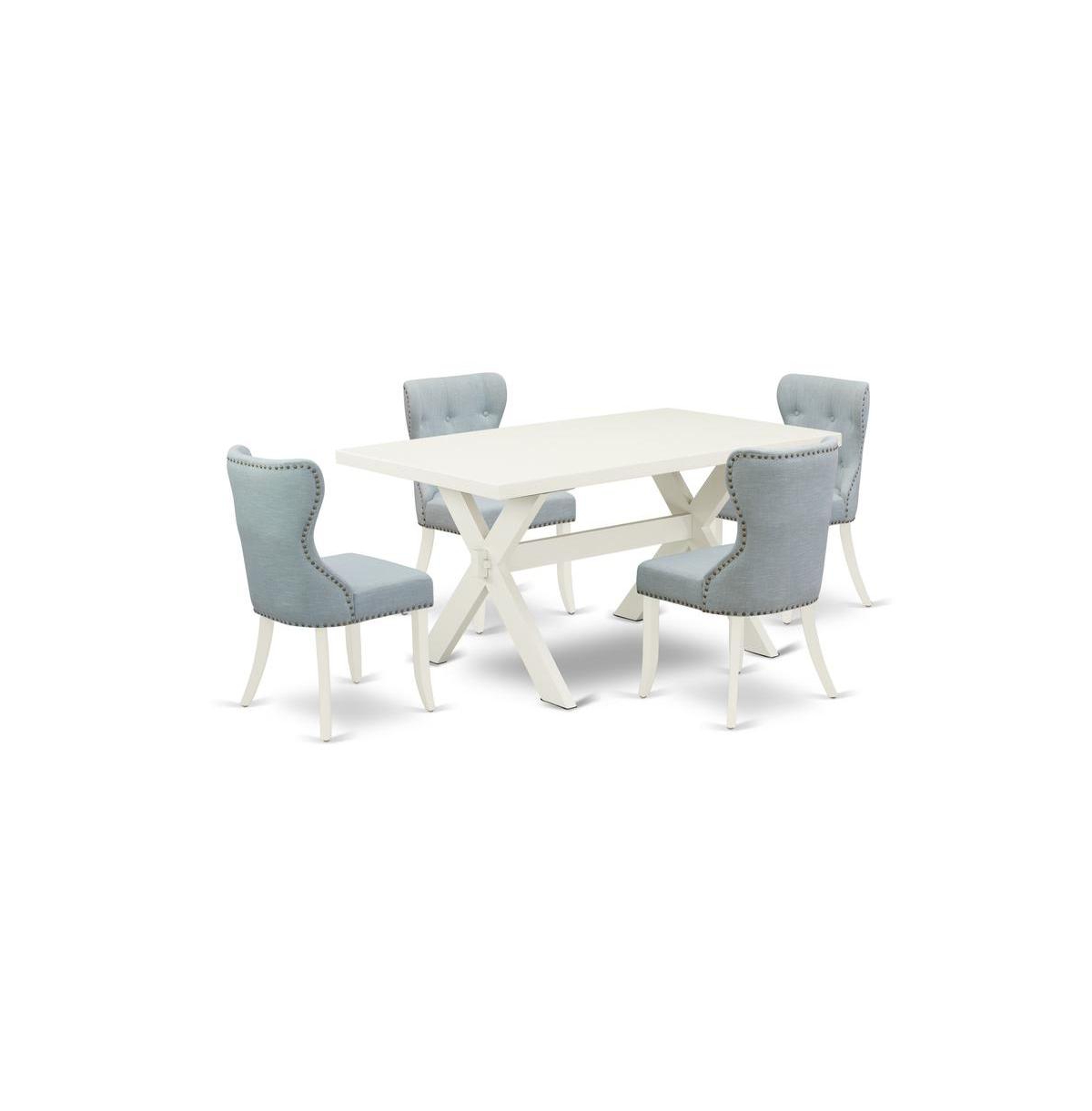 Click here for East West Furniture 5-Piece Dining Set- 4 Mid Cent... prices