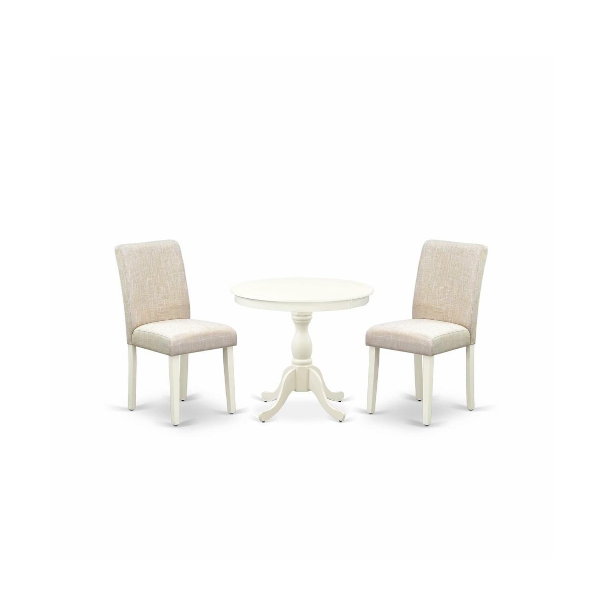 Click here for East West Furniture 3 Pc Kitchen Table Set - 1 Ped... prices
