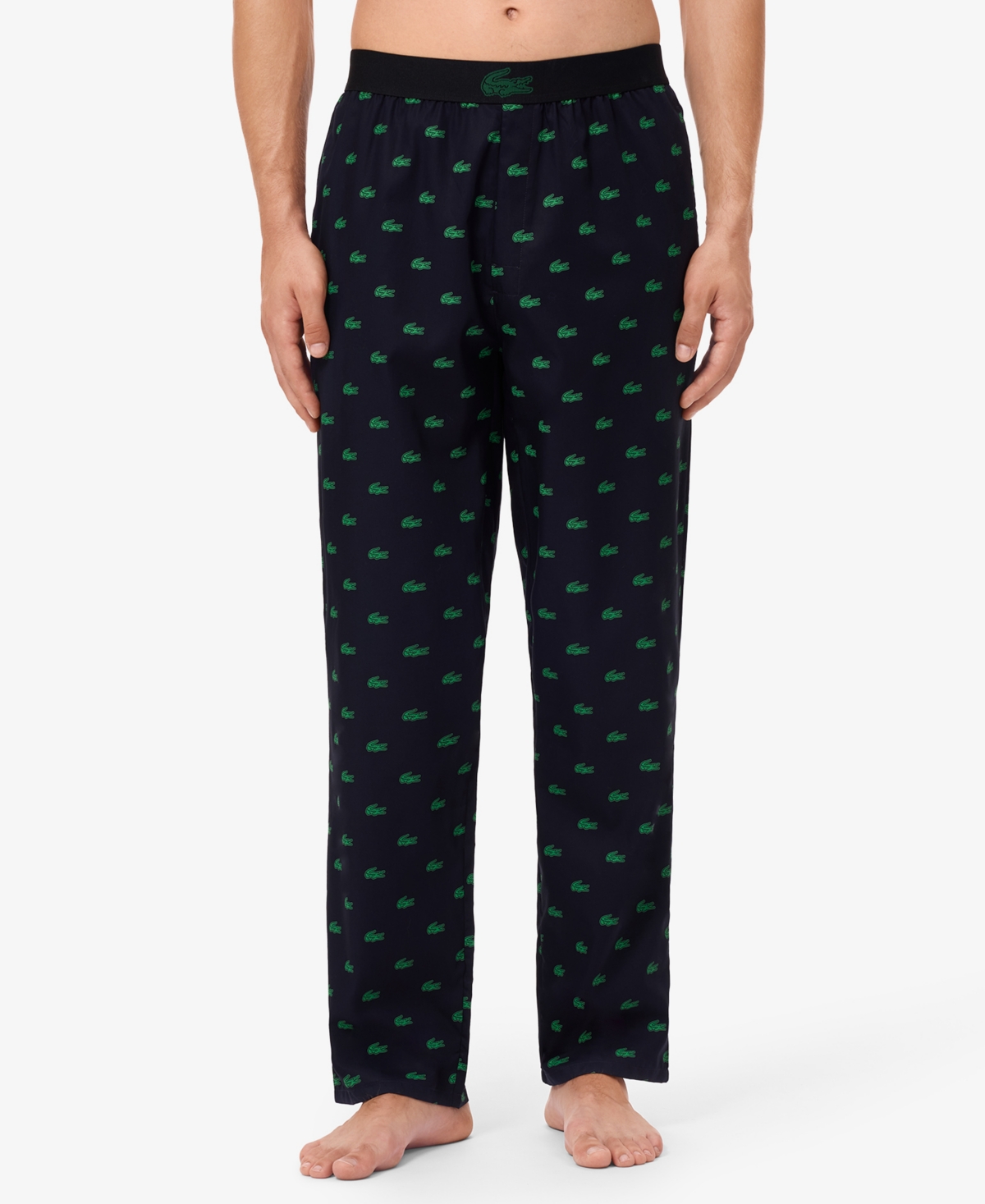 Click here for Lacoste Mens Woven Logo Pajama Pants - Abysm/Green prices