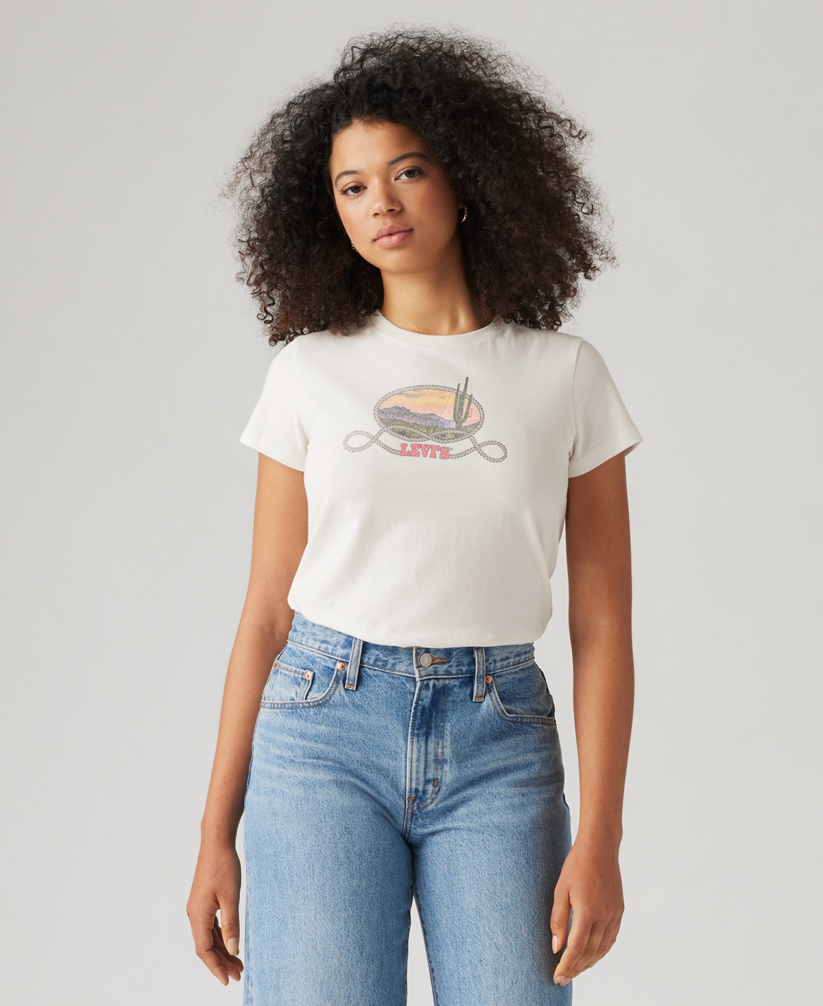 Click here for Levis Womens Perfect Graphic Logo Cotton T-shirt -... prices