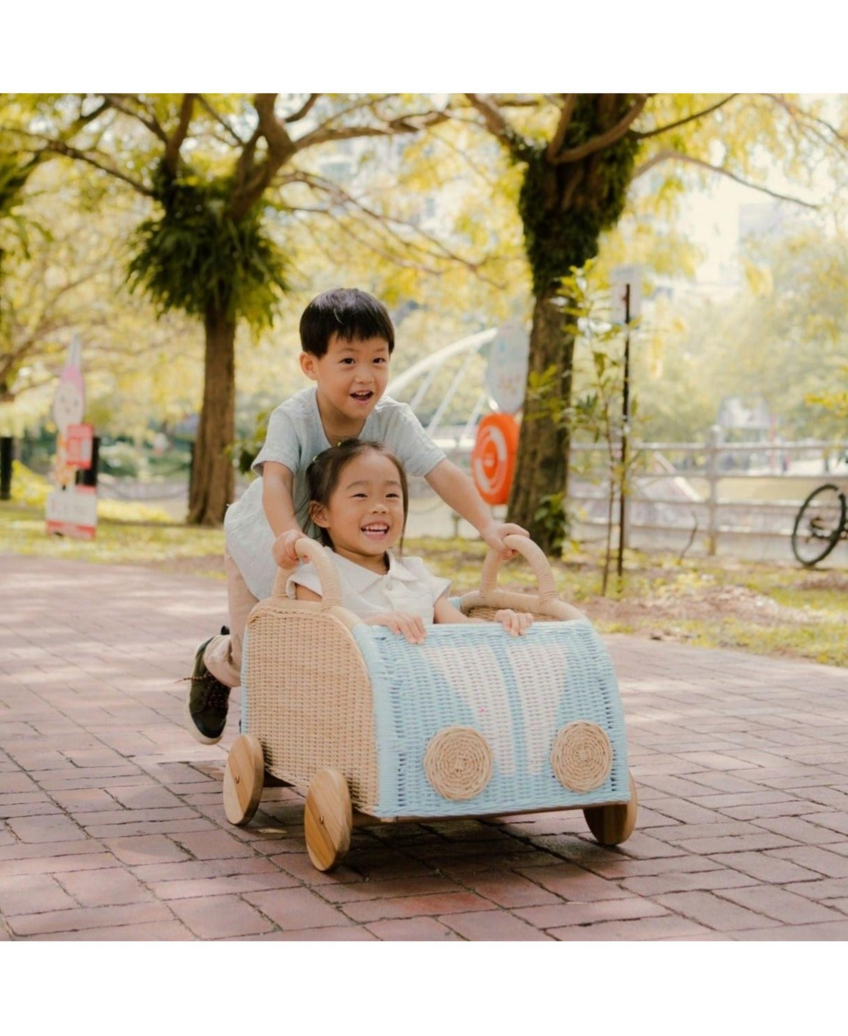 Click here for Archie Handcrafted Rattan Storage Wagon with woode... prices