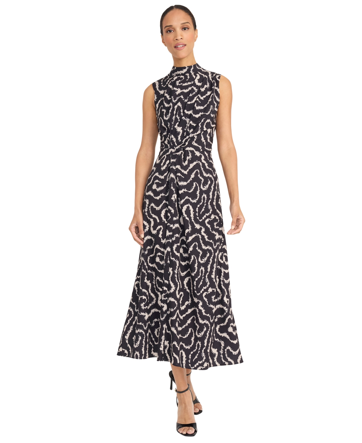 Click here for Maggy London Womens Sleeveless Midi Dress - Black/... prices