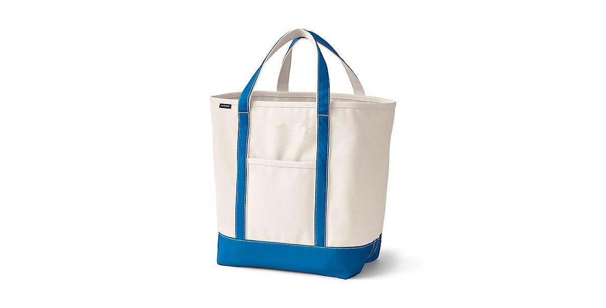 Click here for Lands End Large 5 Pocket Open Top Canvas Tote Bag... prices