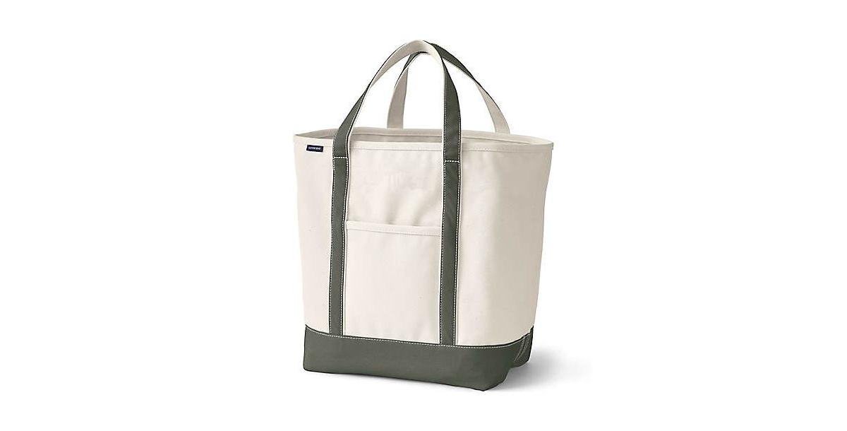 Click here for Lands End Large 5 Pocket Open Top Canvas Tote Bag... prices