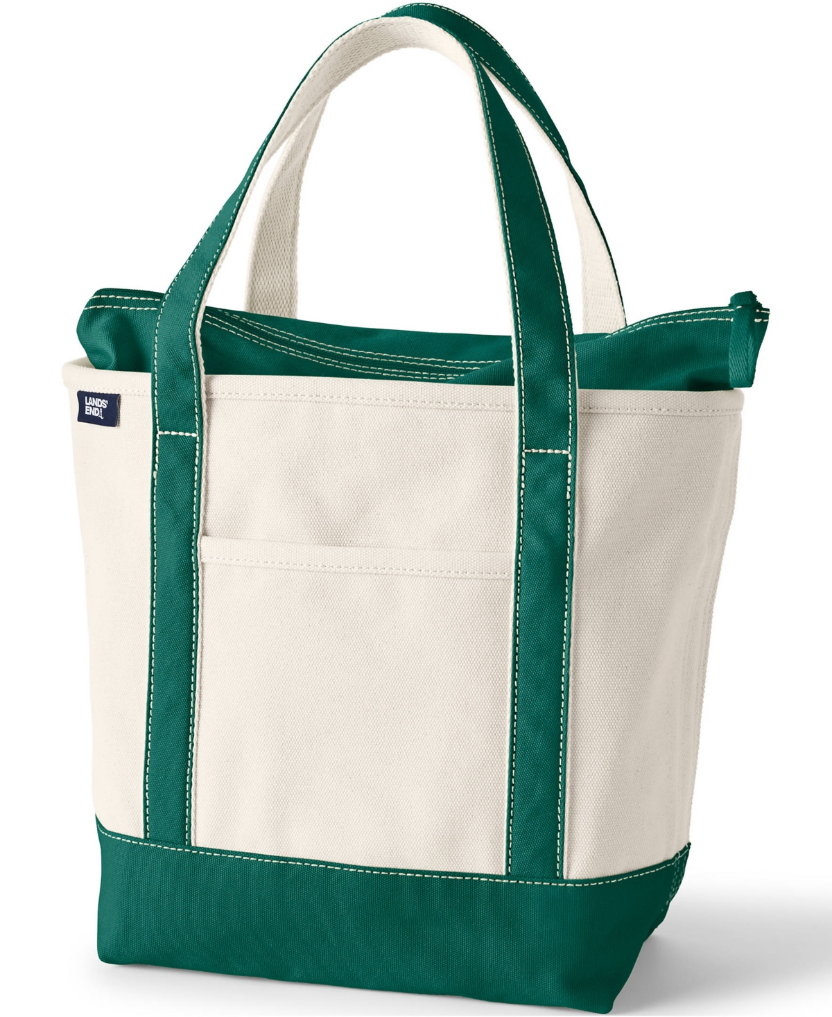 Click here for Lands End Medium 5 Pocket Zip Top Canvas Tote Bag... prices