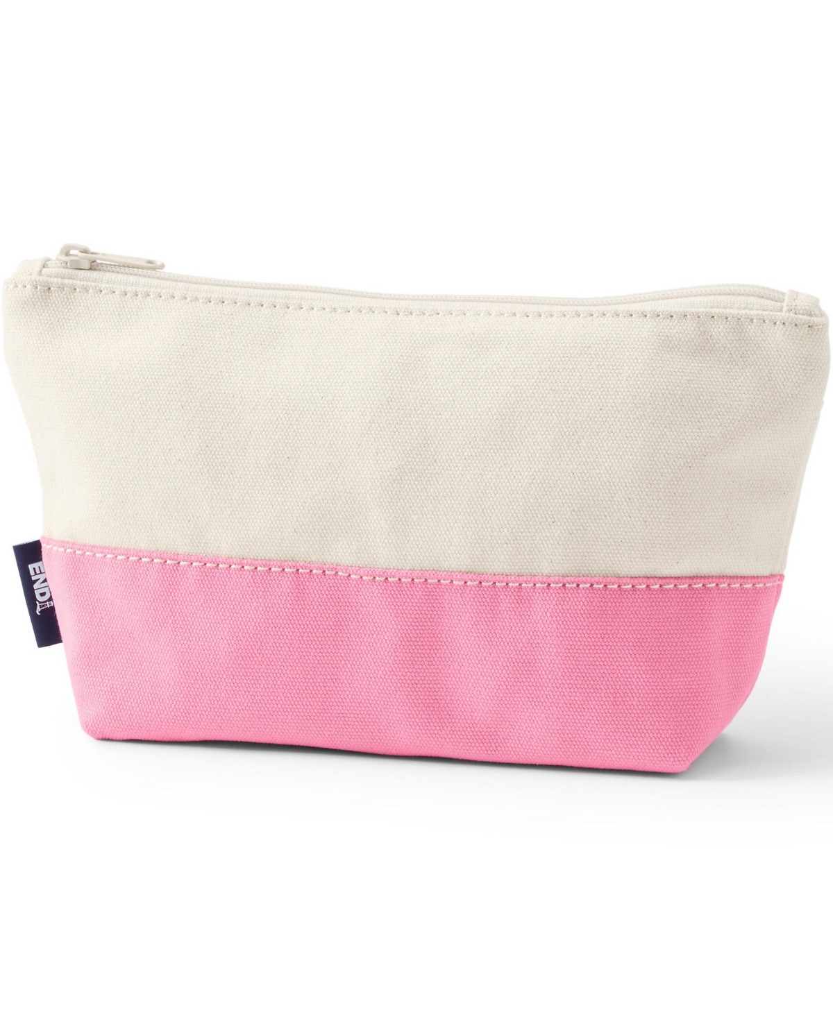 Click here for Lands End Zipper Canvas Pouch - Natural/fresh pink prices